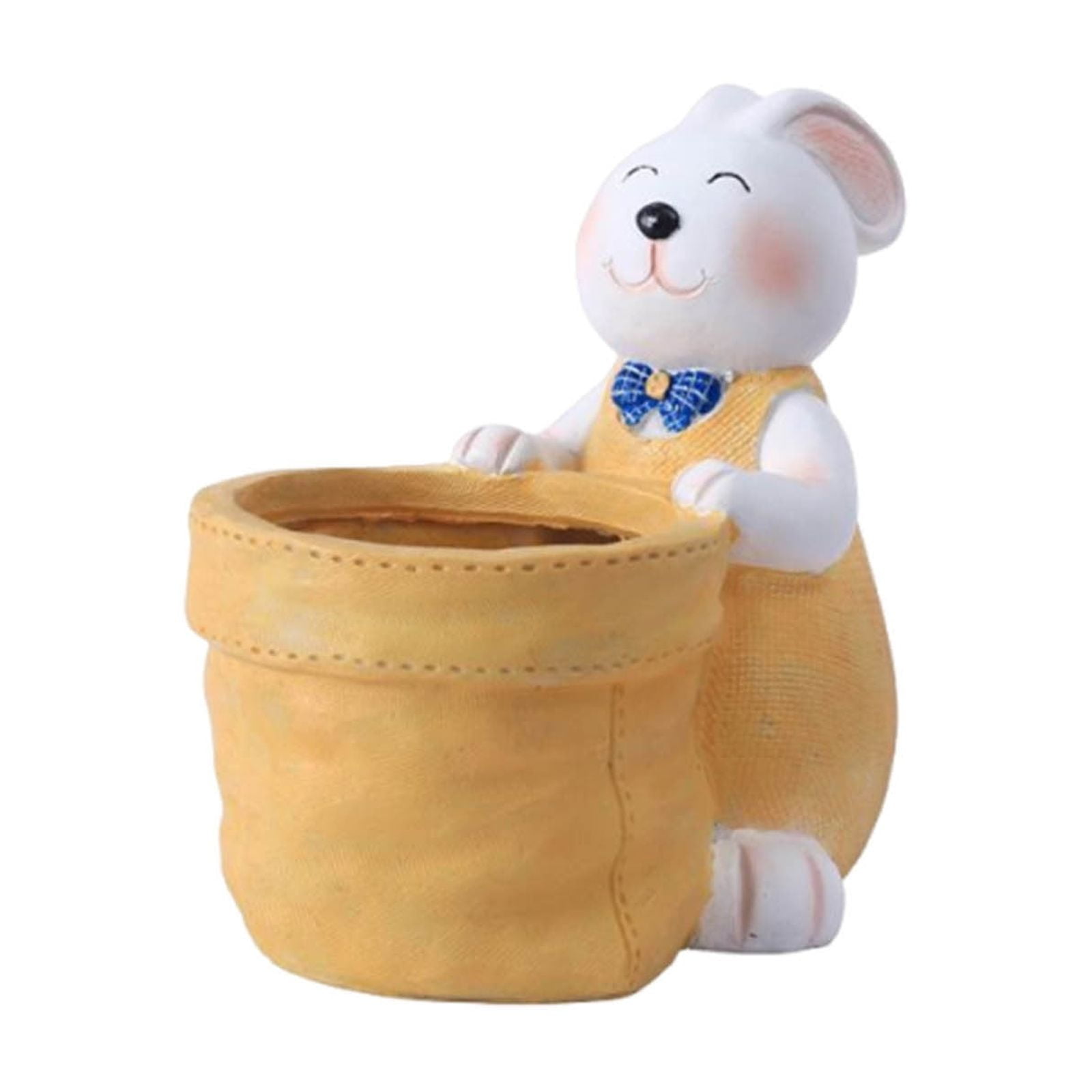 PATLOLLAV Easter Resin Bunny Flower Pot,Yellow Easter Bunny Planter Pot ...