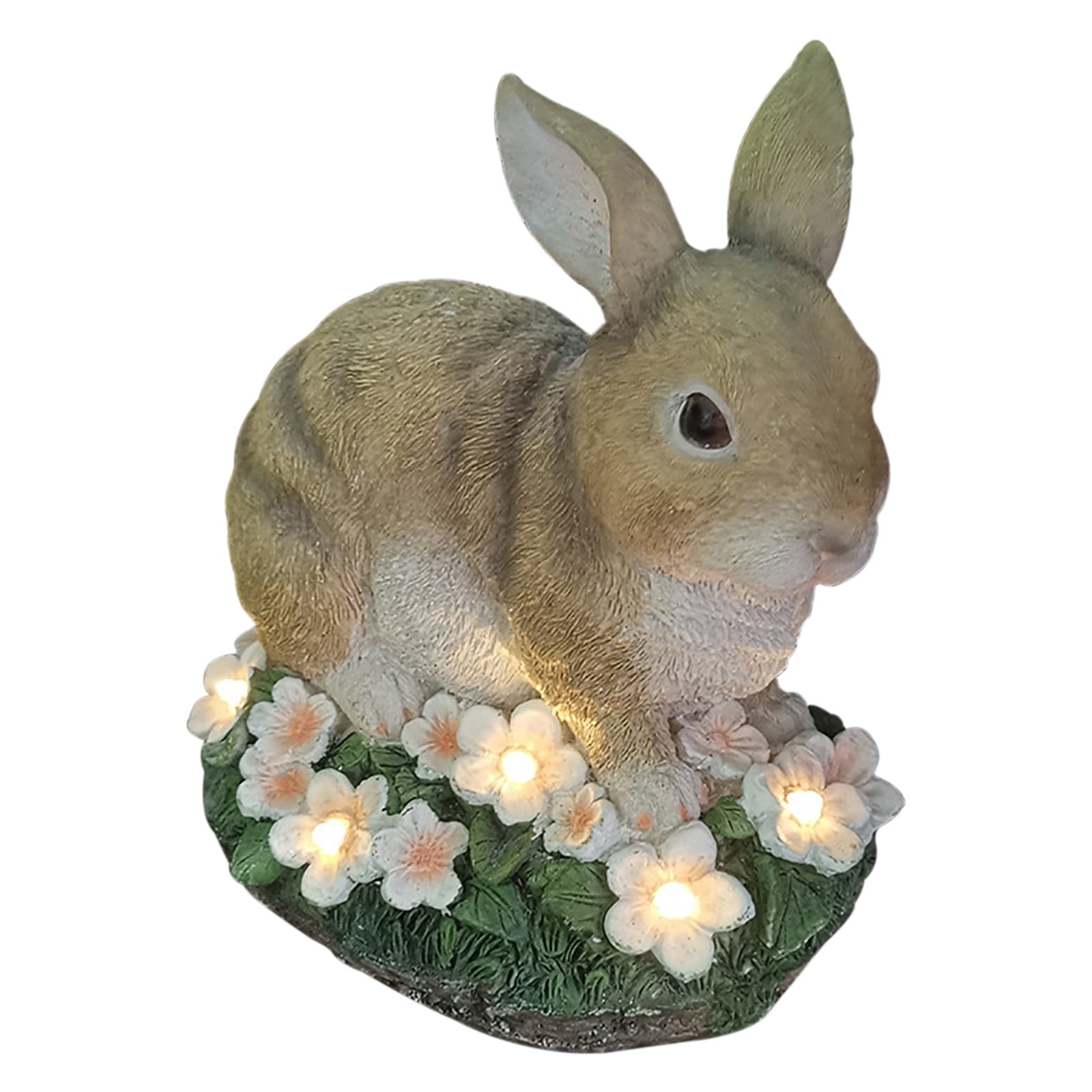 PATLOLLAV Easter Solar Rabbit Garden Statues Outdoor Decor Resin Rabbit ...
