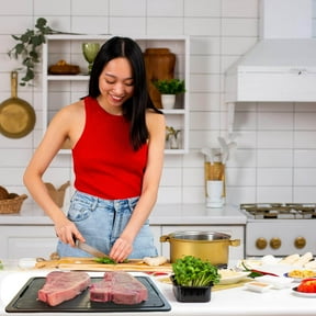 Rapid Defrosting Trays for Frozen Meat and Food in Home Kitchen