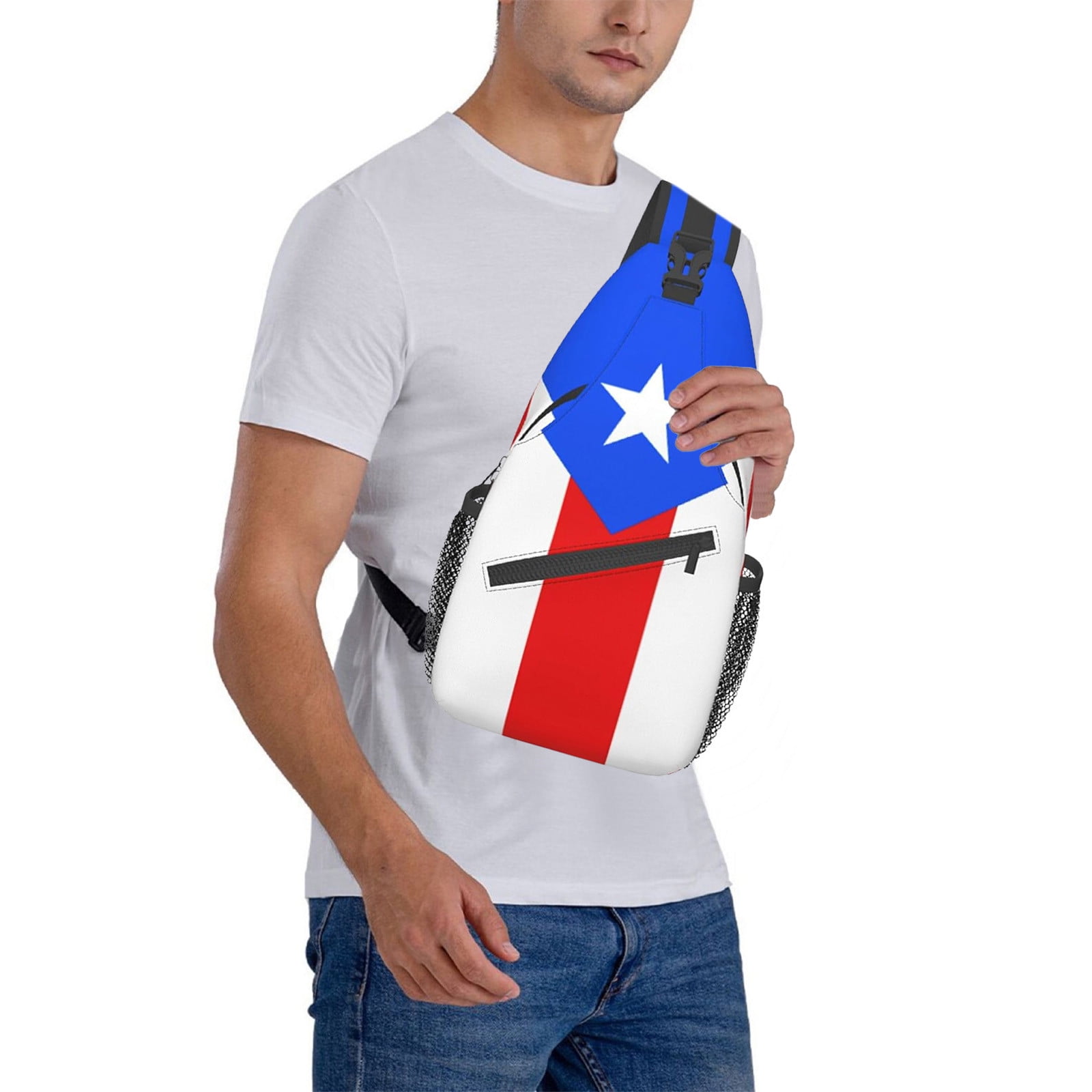 PATLOLLAV Foldable Nylon Crossbody Sling Bag, Independence Day Themed Hiking Backpack for ...