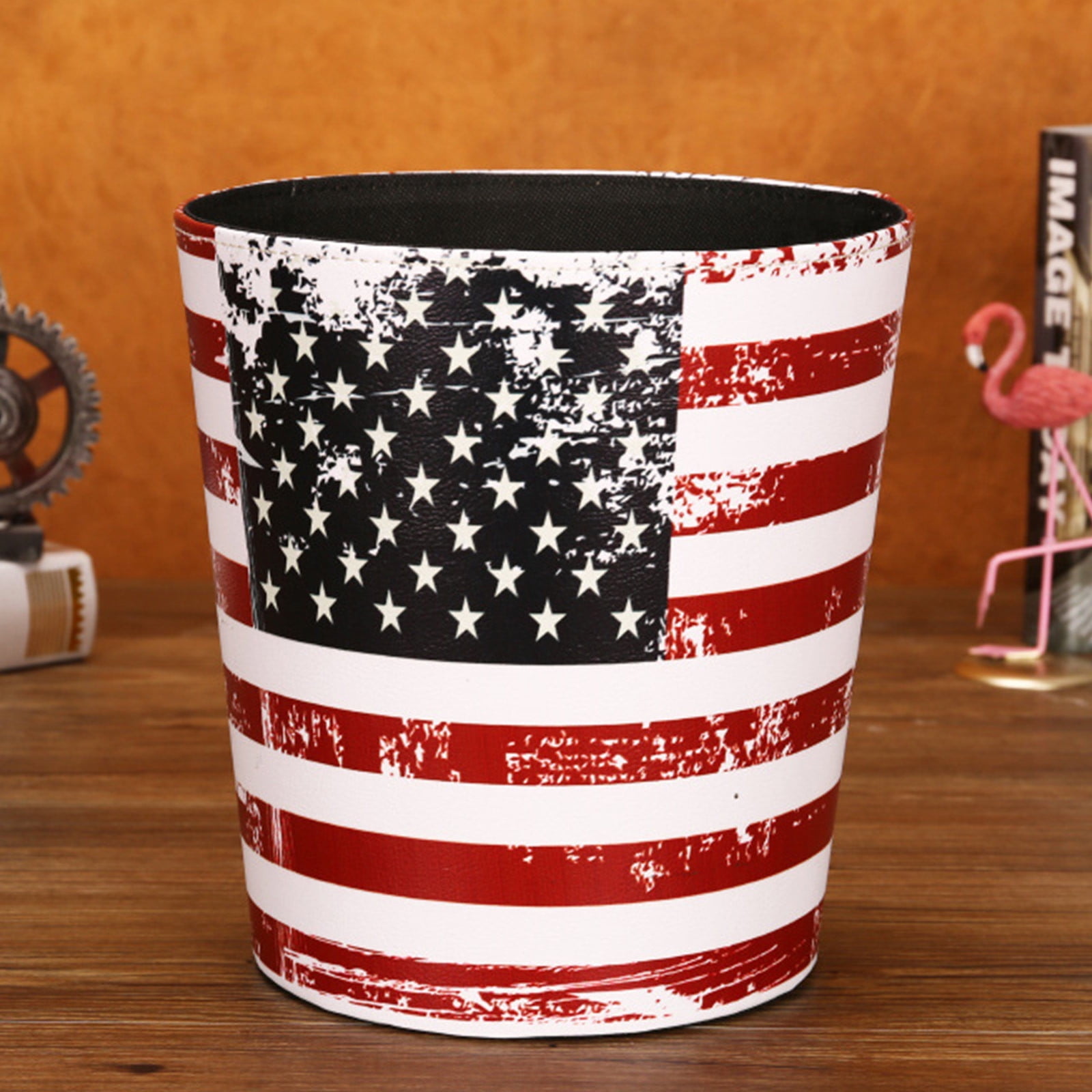 PATLOLLAV Garbage Can for Back Set, Waste Paper Basket Leather Trash ...