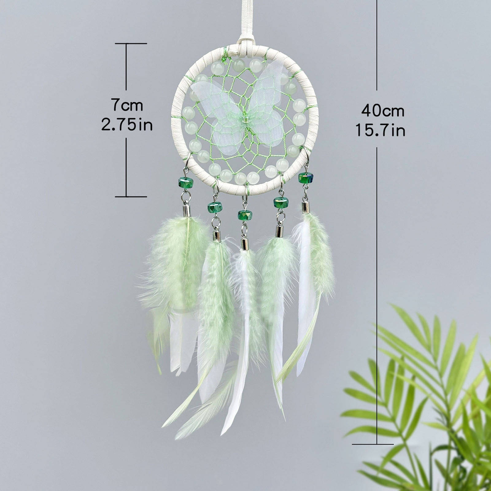 PATLOLLAV Green Mini Dream Catchers,Rooster Feather with Butterfly ...