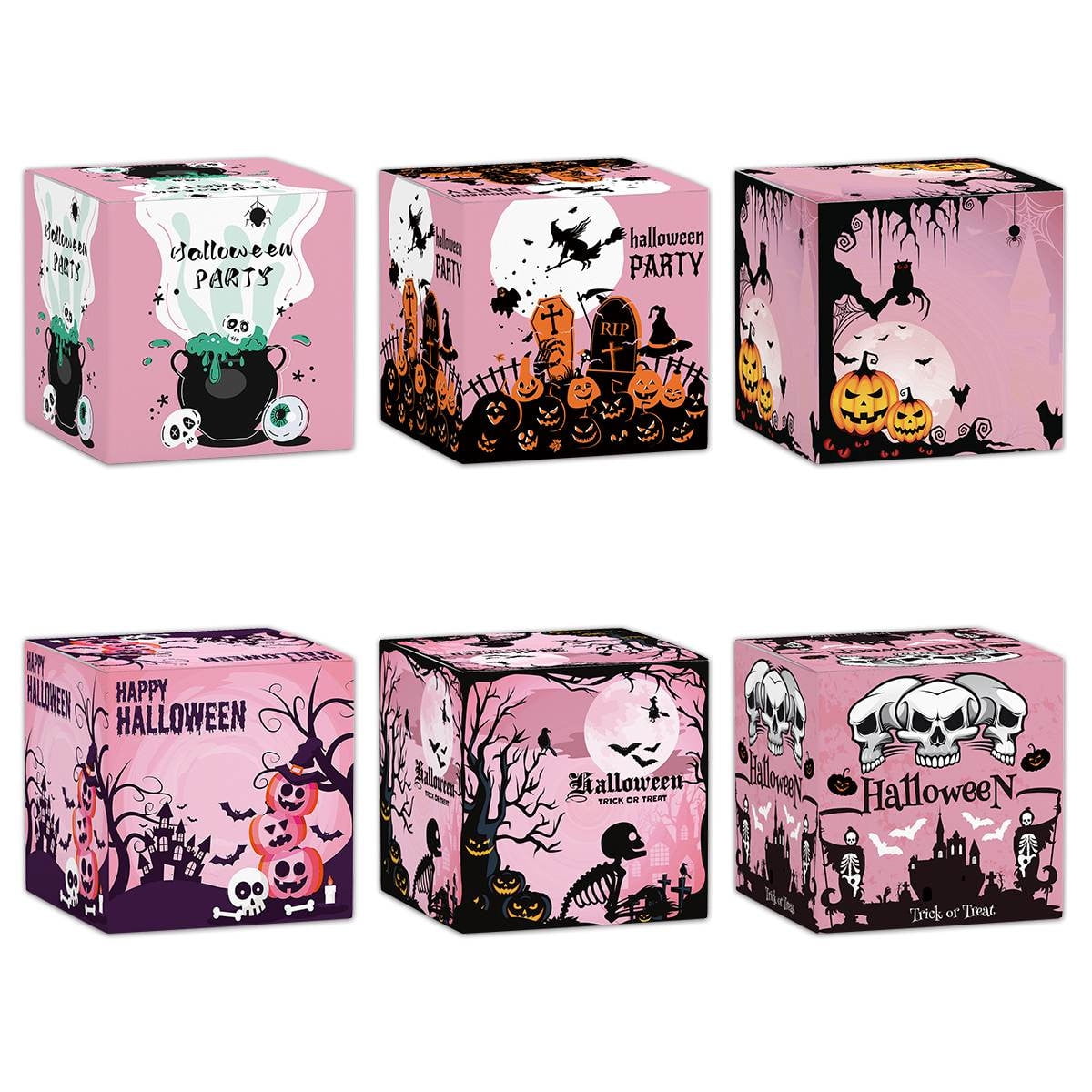 PATLOLLAV Halloween Decoration Candy 3D Paper Box,6Pcs Halloween Candy ...
