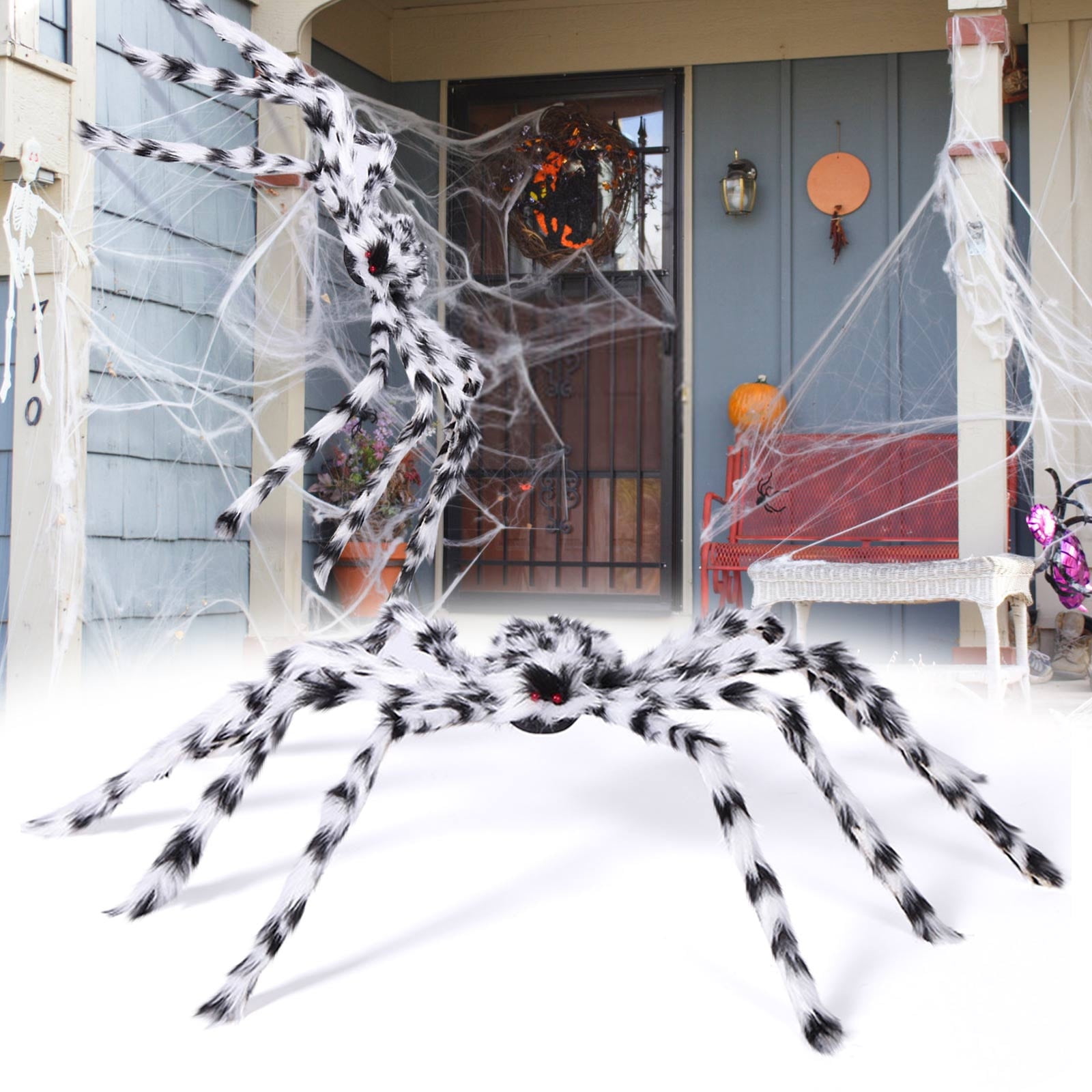 PATLOLLAV Halloween Decorations Giant Spider,35.4 inch Realistic Large ...