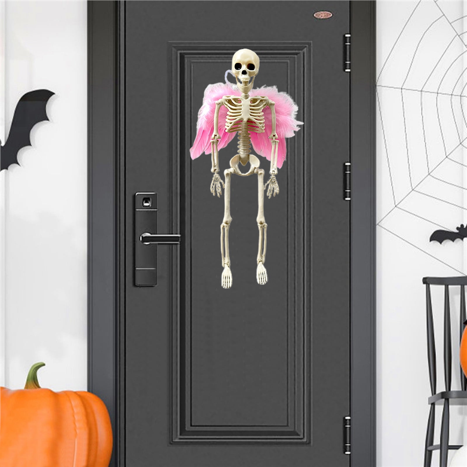 PATLOLLAV Halloween Skeleton Ornament,Halloween Skeleton with Pink Wing ...