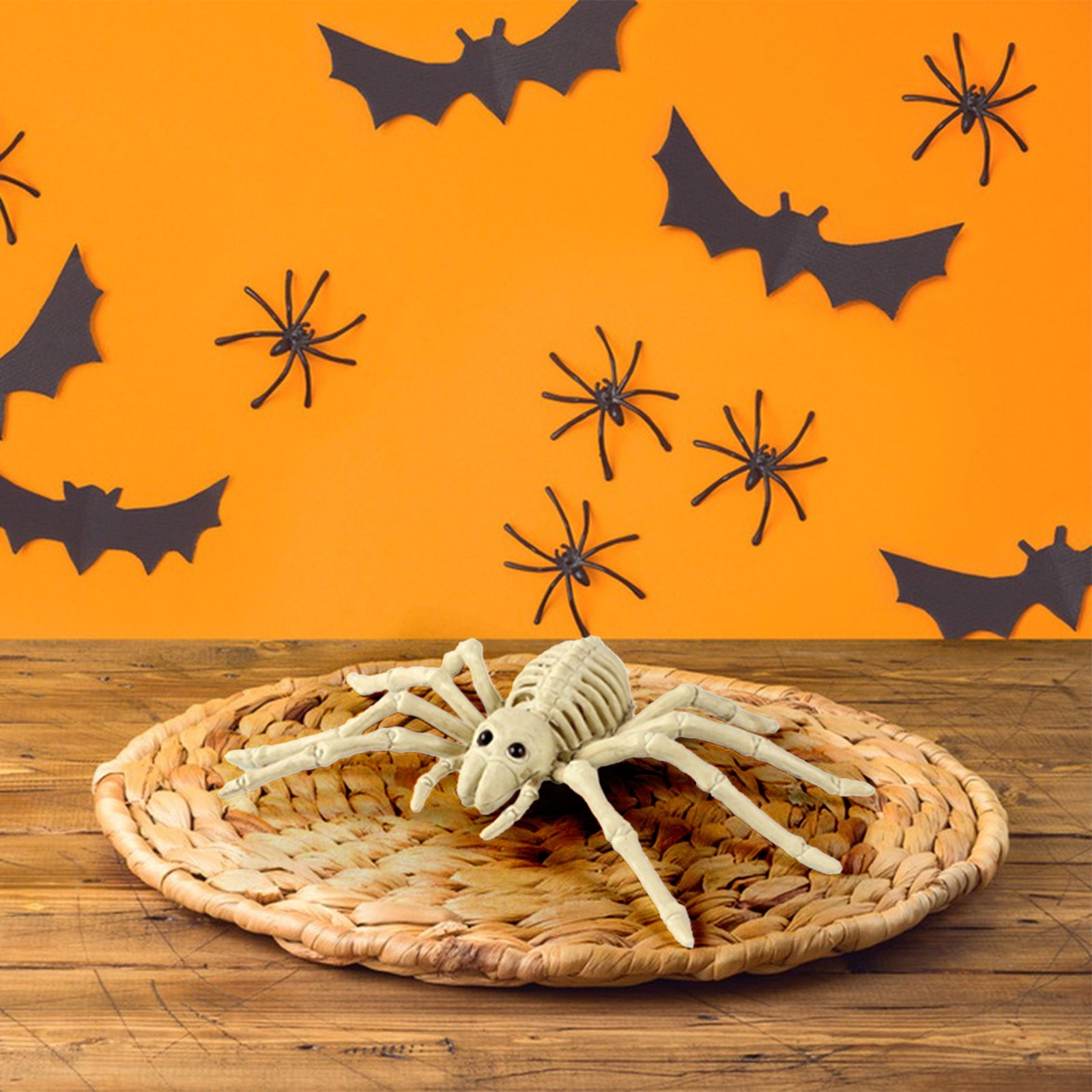 PATLOLLAV Halloween Spider Skeleton Decorations,13.7in Skull Spider ...