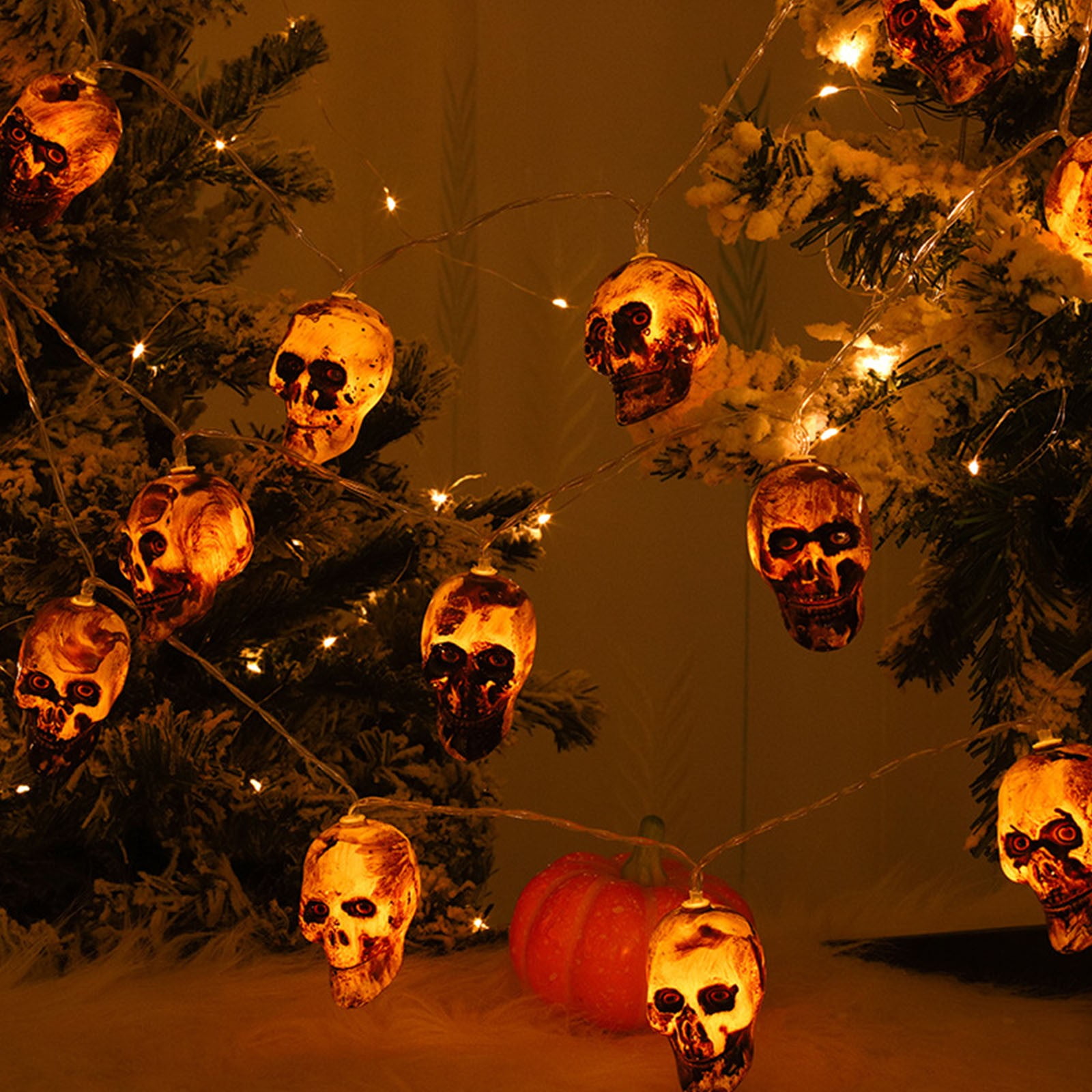 PATLOLLAV Halloween String Lights, Skull String Lights 40 LED Skull ...