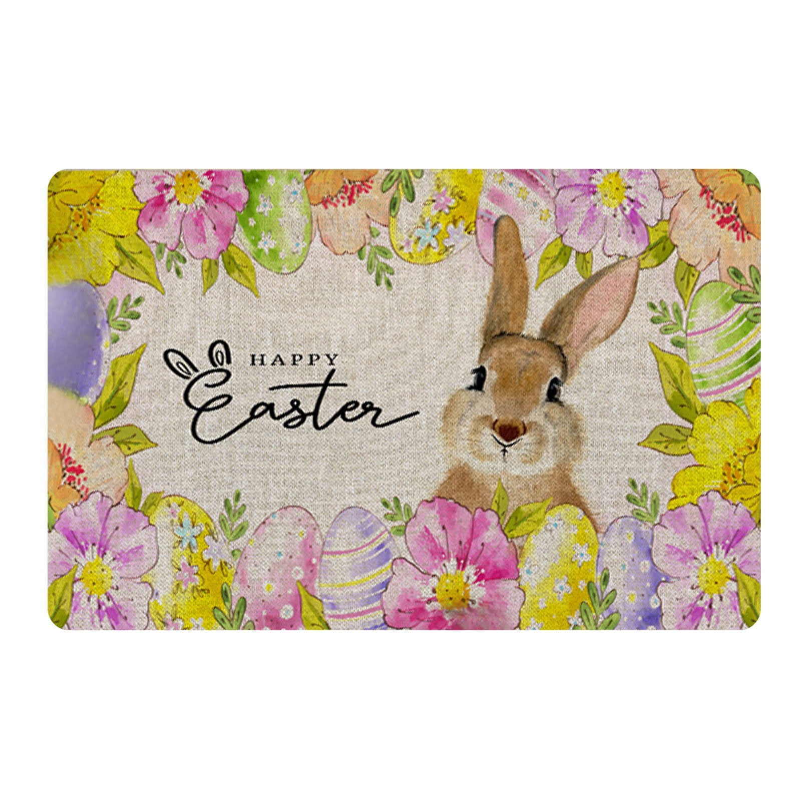 PATLOLLAV Happy Easter Bunny Gnome Kitchen Rugs ,Rabbit Chick Easter ...