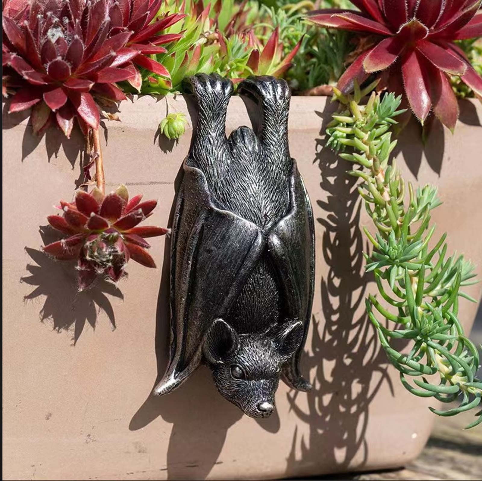 PATLOLLAV Helloween Bat Statue,Garden Decor Plant Pot Hugger Resin ...