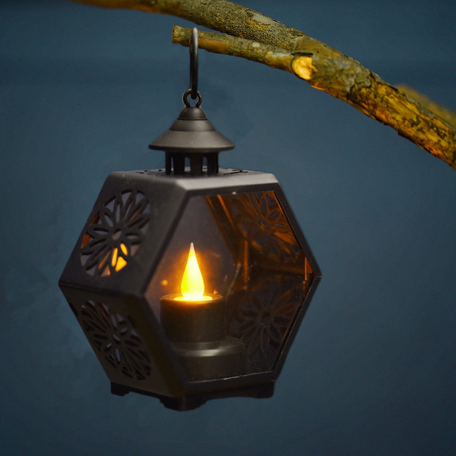 PATLOLLAV LED Hexagon Wind Lamp,Flameless Electronic Candle Light ...