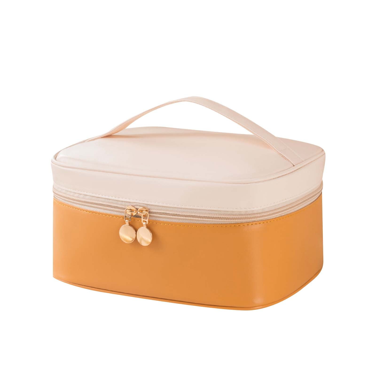 PATLOLLAV Leather Travel Makeup Case Large Capacity Cosmetic Case ...