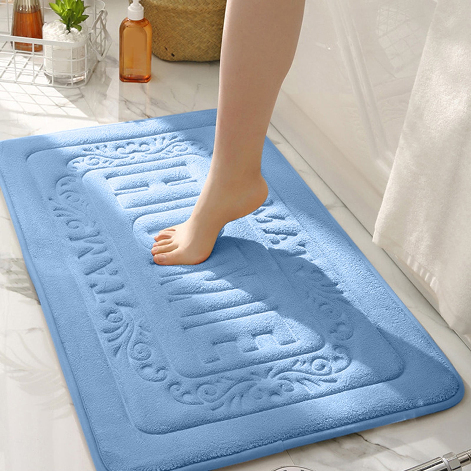 Fascinating Light Blue Bathroom Rugs Photos