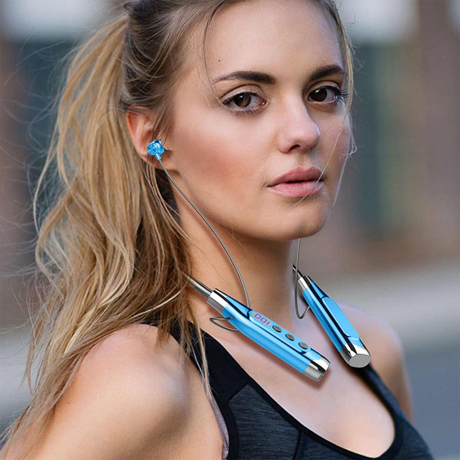 PATLOLLAV Neckband Bluetooth Headphones, 2000mHa Retractable Earbuds ...