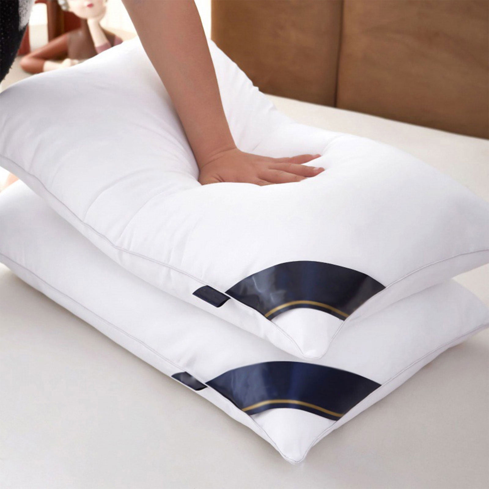 PATLOLLAV Pillows for Neck Pain, Velvet Alternative Bed Pillows,Ultra ...