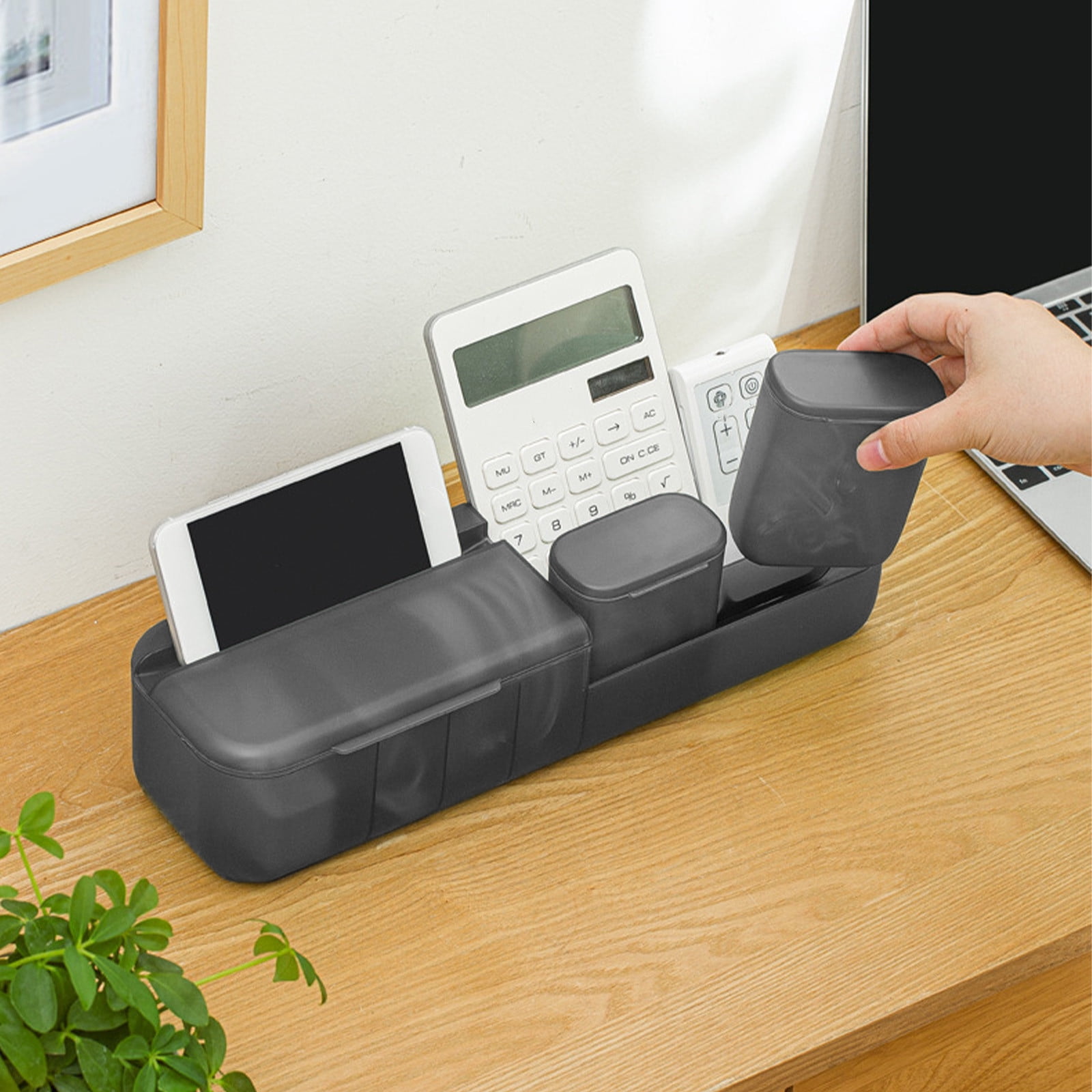 PATLOLLAV Plastic Cable Organizer Box With Lid Desk Accessories Storage ...