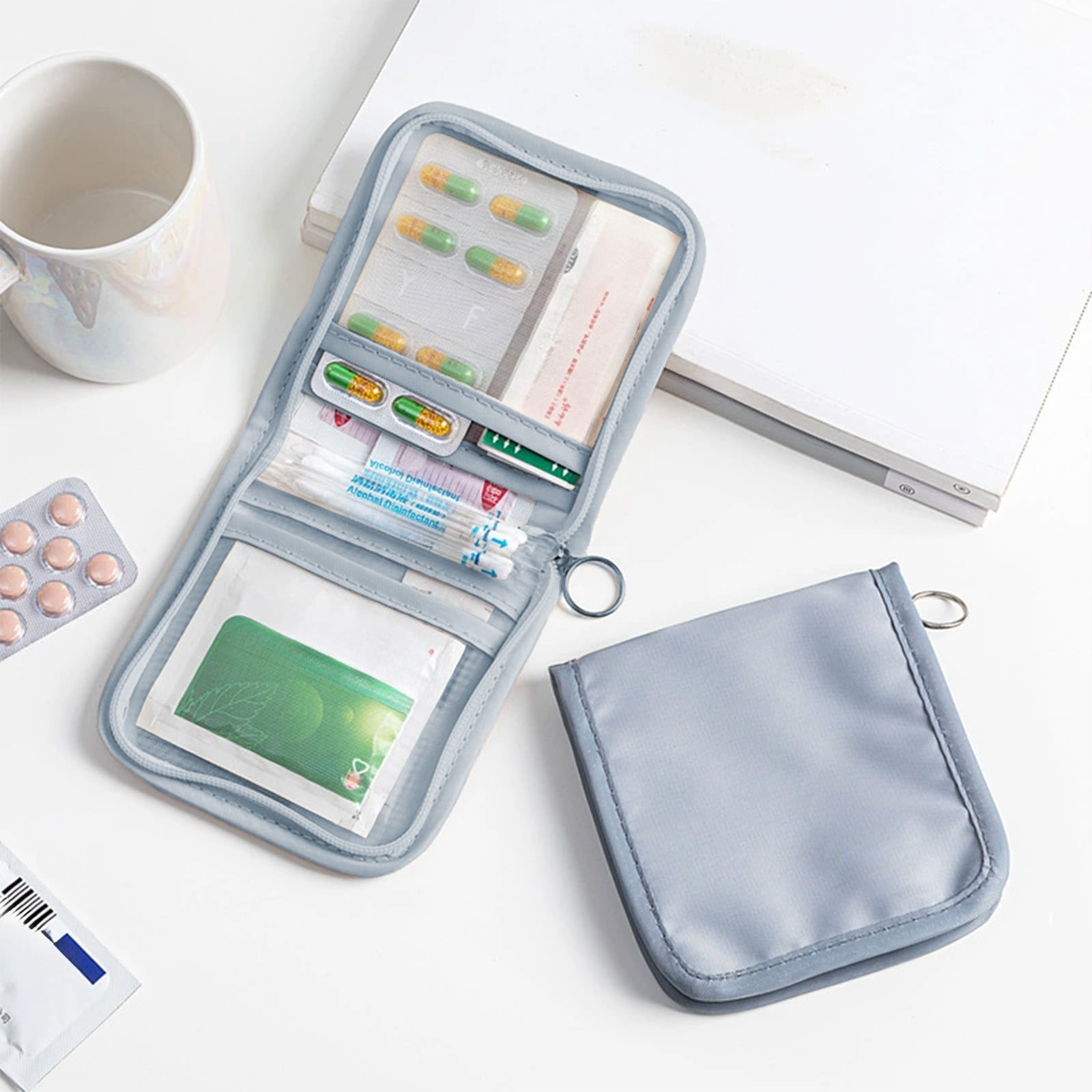 PATLOLLAV Portable Medicines Bag Travel Medicines Medication Organizer ...