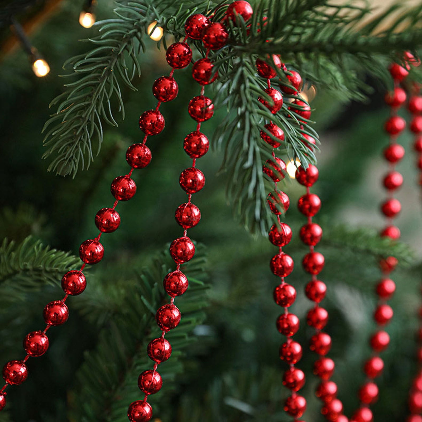 PATLOLLAV Red Christmas Tree Decoration String Beads,Christmas Tree ...
