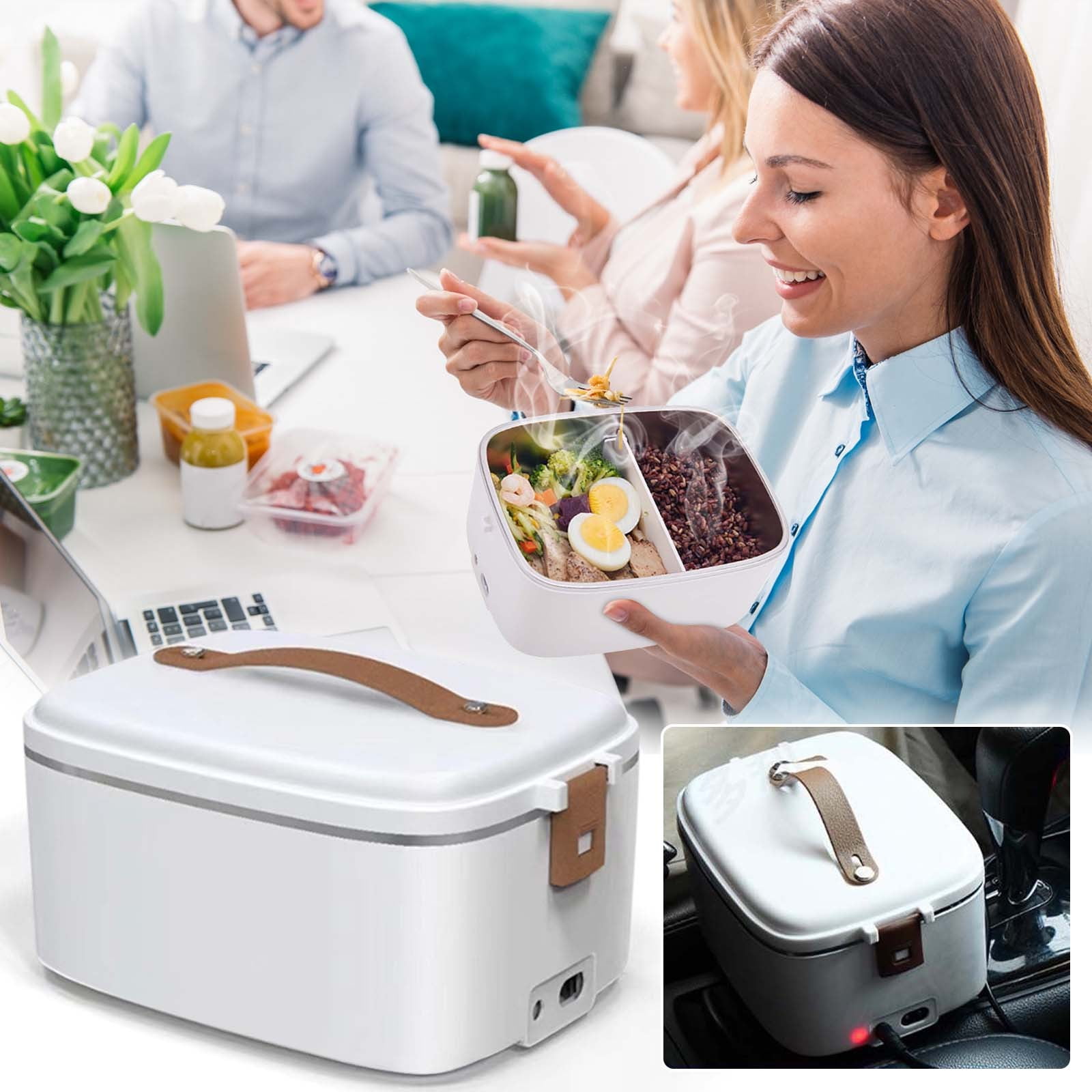 PATLOLLAV Self Cooking Electric Lunch Box for Car,Portable Food Warmer ...