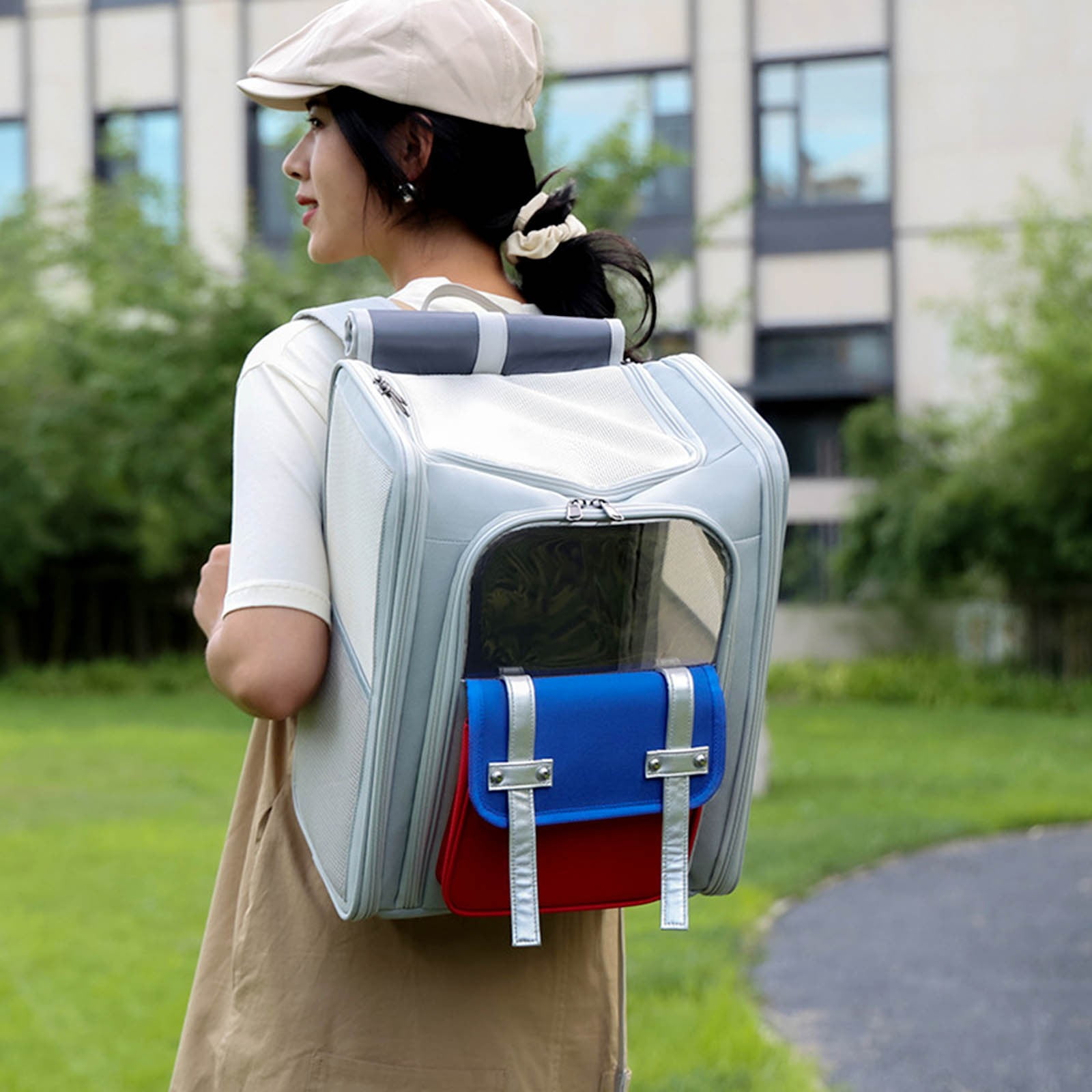 PATLOLLAV Shoulders Cat Backpack Fashion Breathable Square Cat Backpack ...