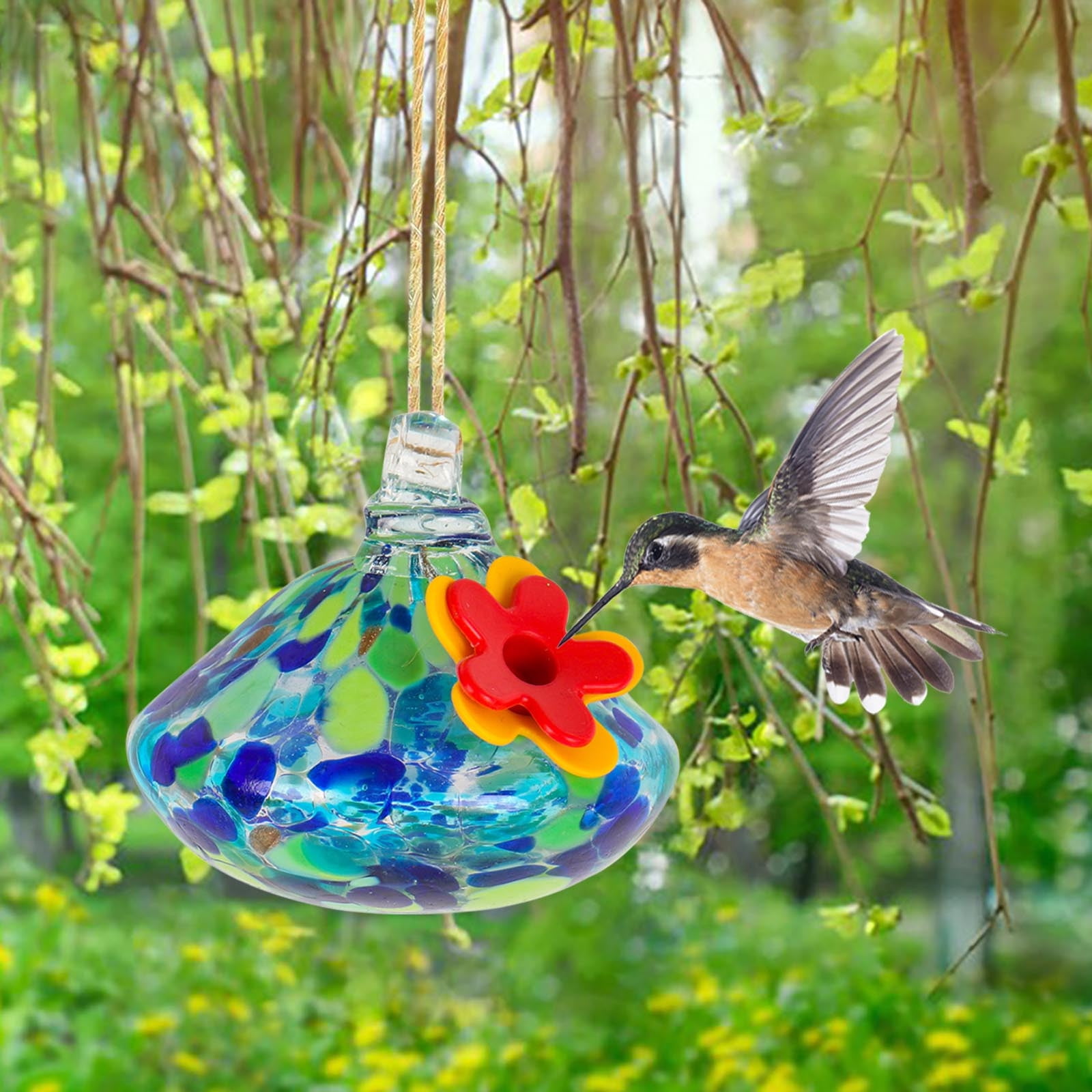 PATLOLLAV Small Glass Hummingbird Feeders for Outdoors,Glass Humming ...