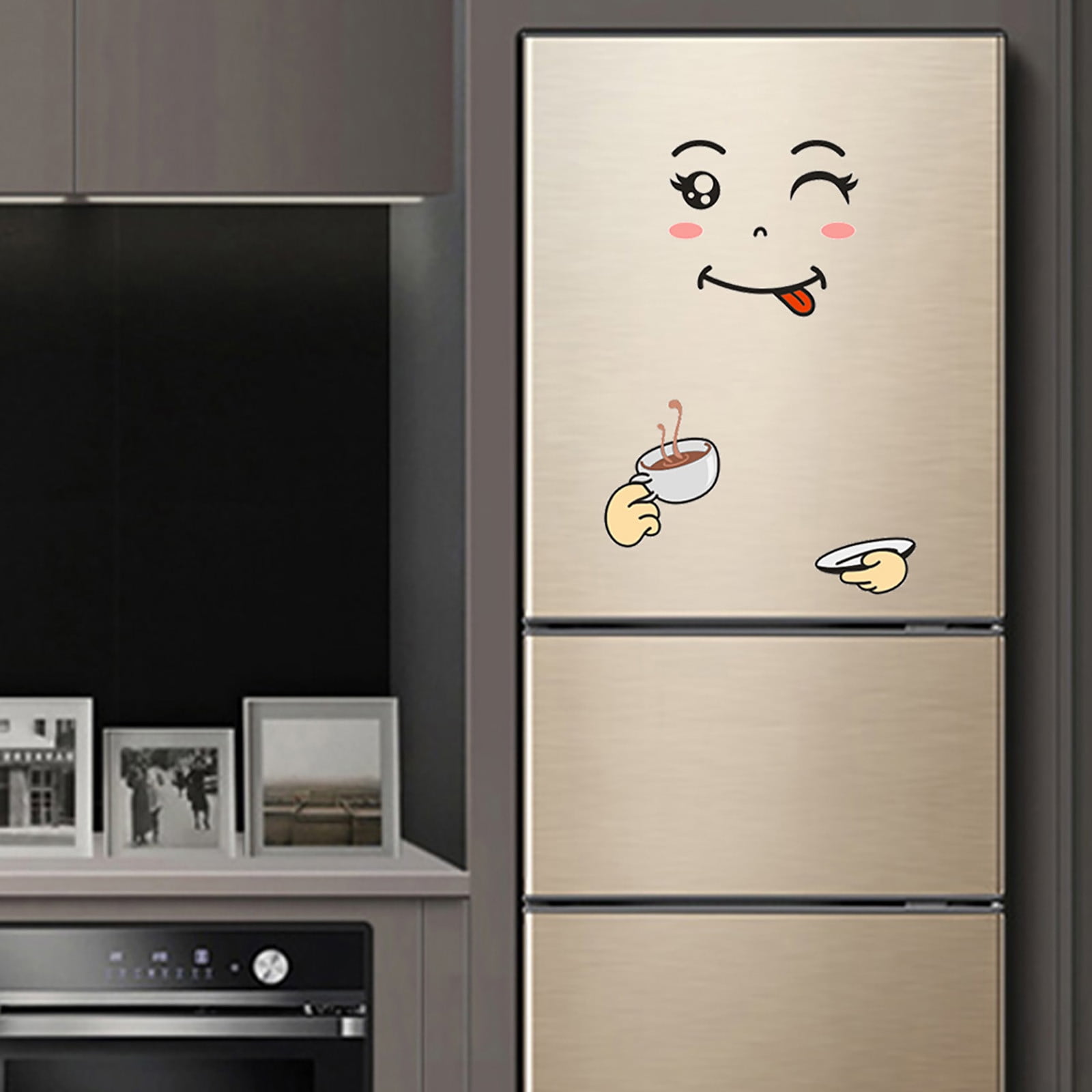 PATLOLLAV Smile Face Wall Sticker Happy Delicious Face Fridge Stickers ...