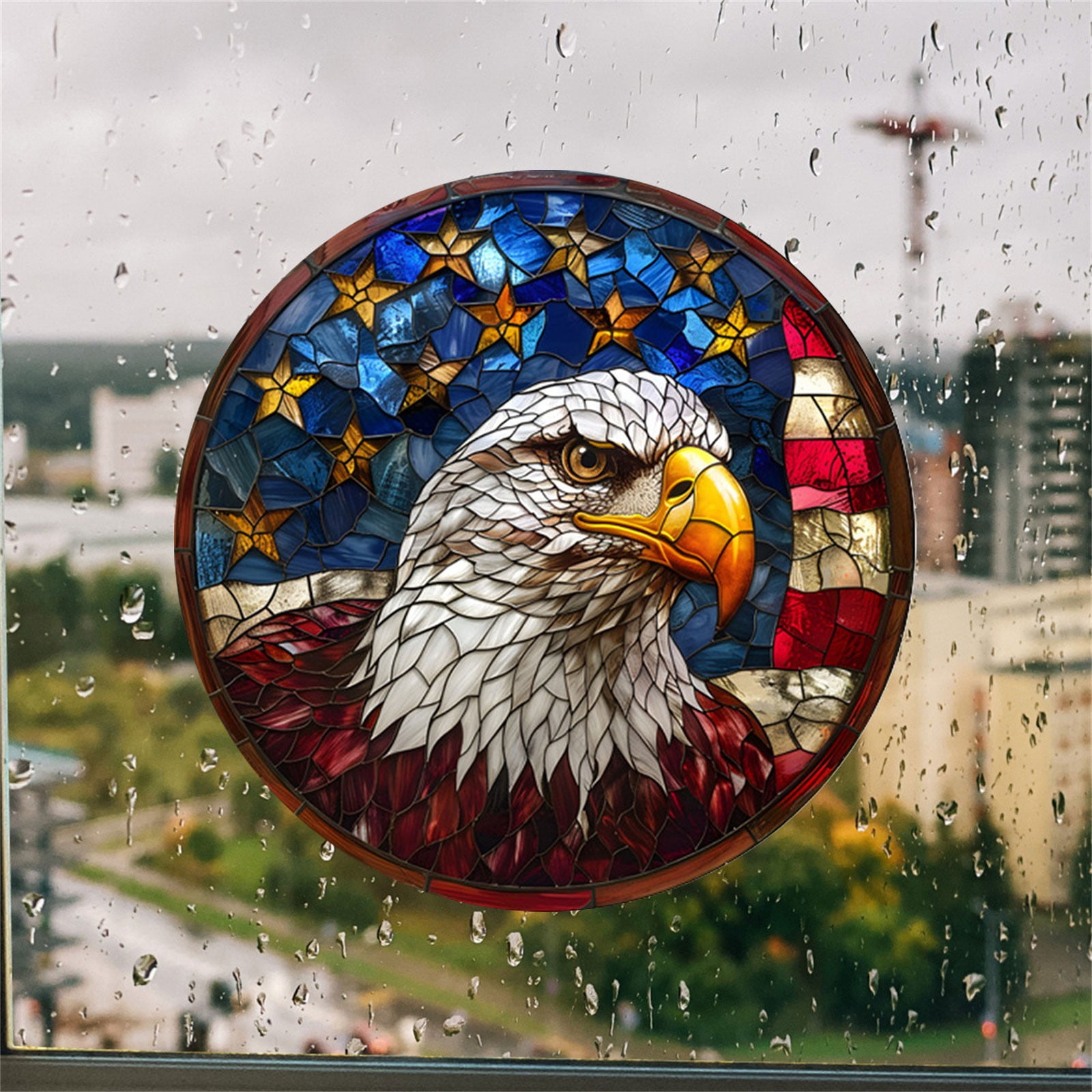 PATLOLLAV Stained Glass Effect 4th of July Window Clings Patriotic ...
