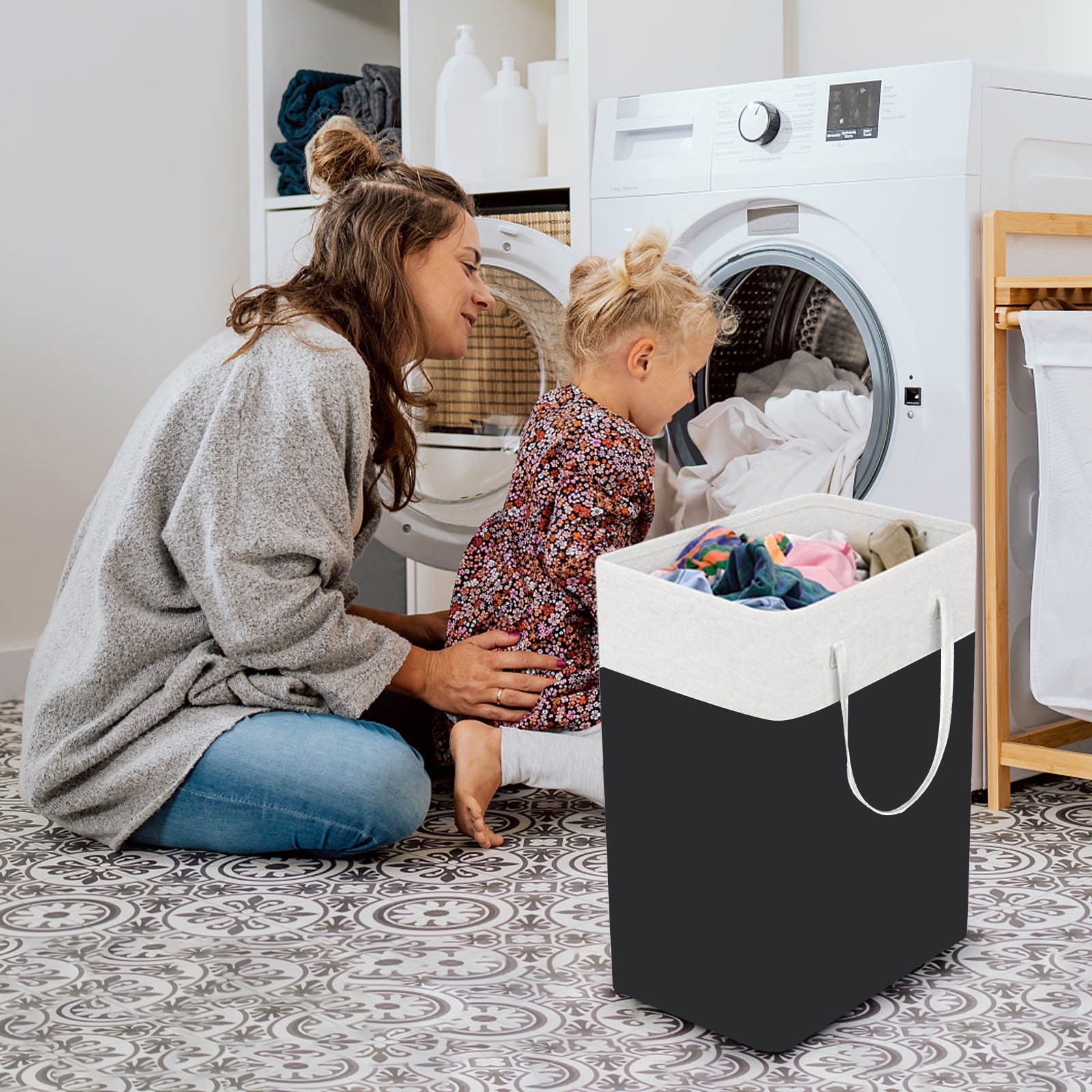 PATLOLLAV Storage Basket, Cute Hamper Canvas Laundry Basket Foldable ...