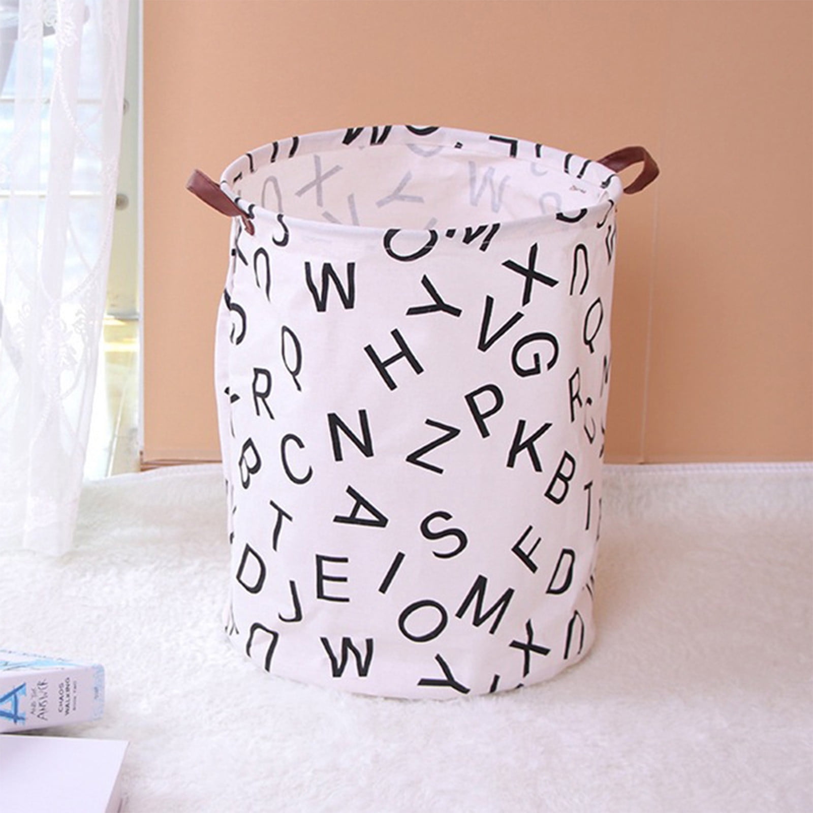 PATLOLLAV Storage Basket, Hamper Canvas Laundry Basket Foldable with ...