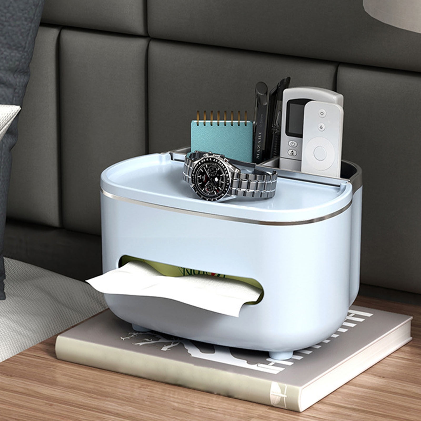 PATLOLLAV Tissue Box Organizer,Multi-Function Desktop Tissue Storage ...