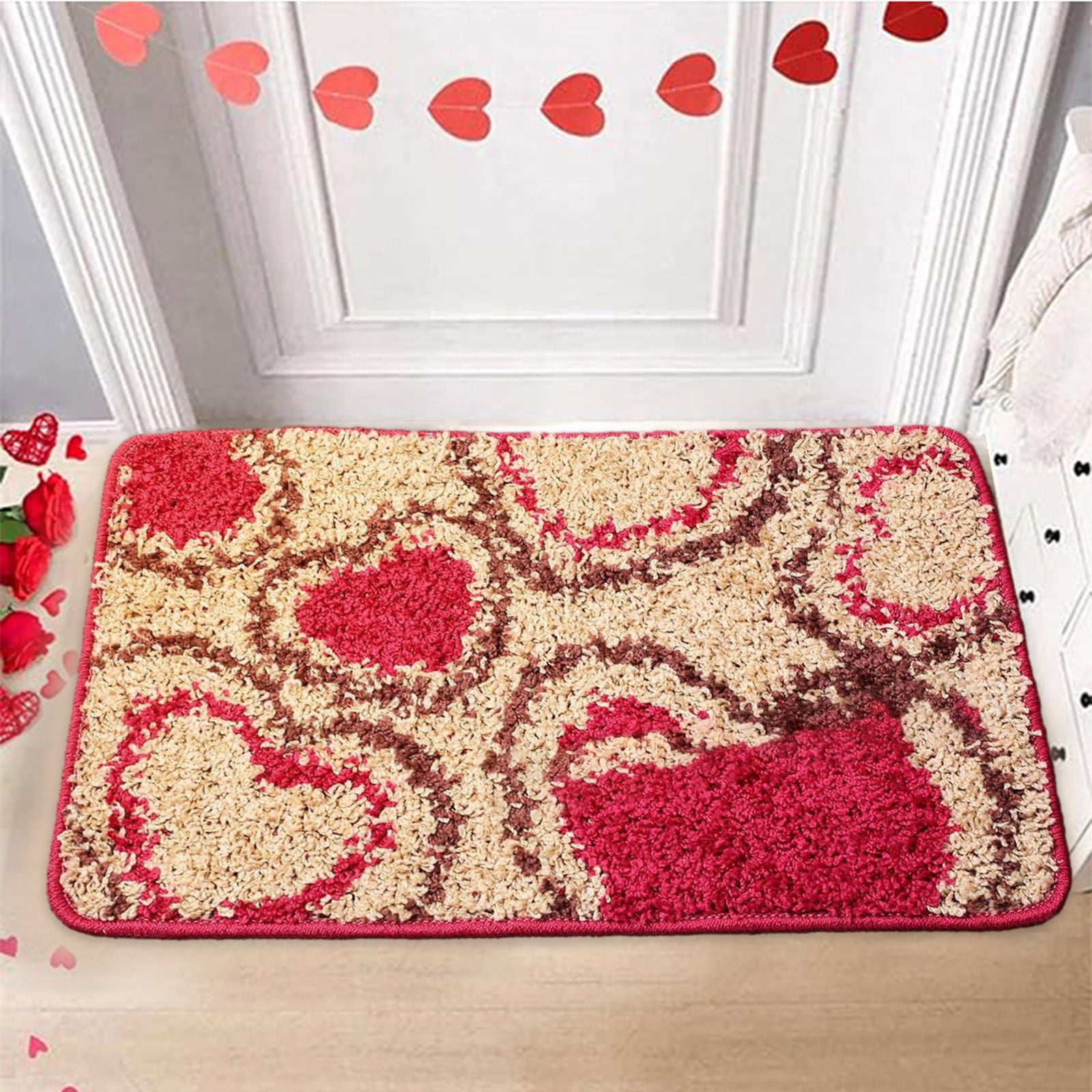 PATLOLLAV Valentine's Day Love Rug for Front Door,Love Pattern Bathroom ...