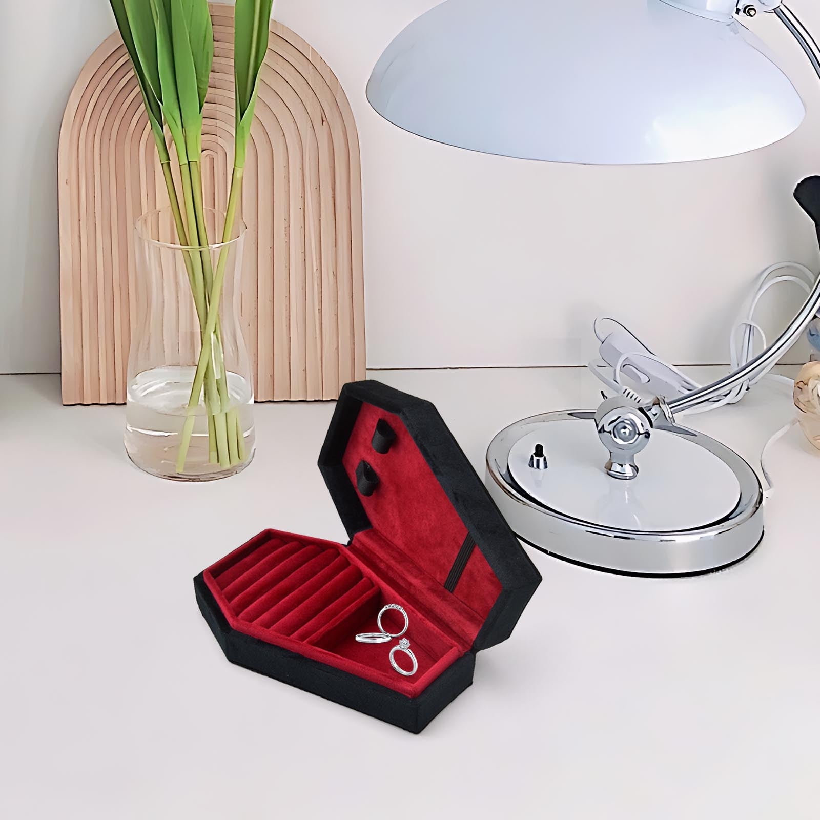 PATLOLLAV Velvet Coffin Jewelry Box for Women Girls,Mini Coffin Shaped ...