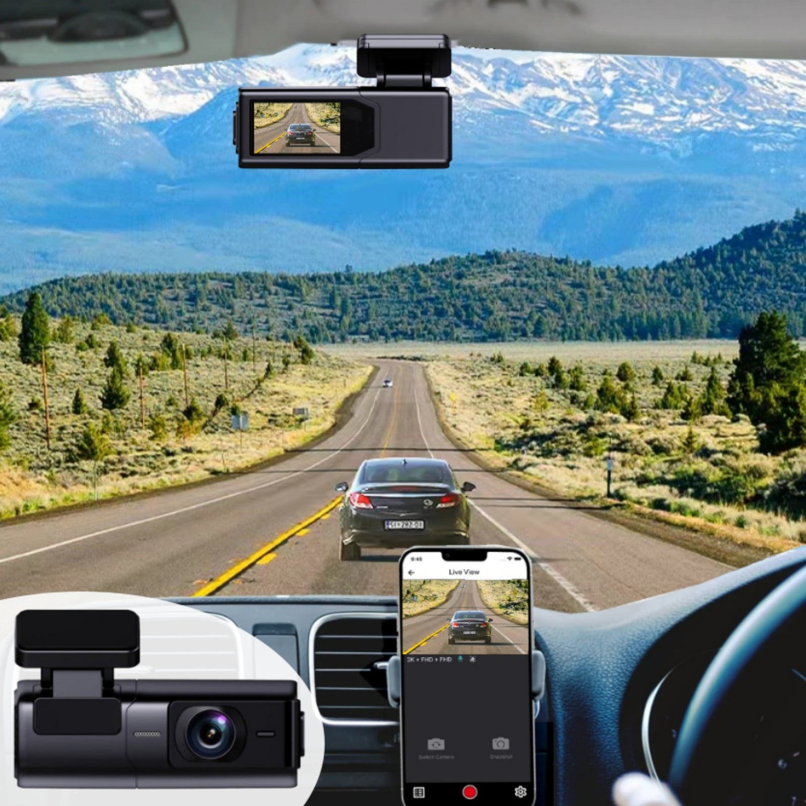 PATLOLLAV WiFi Dash Cam,Dual Recording Dash Cam,170° Wide Angle, F2.2 ...