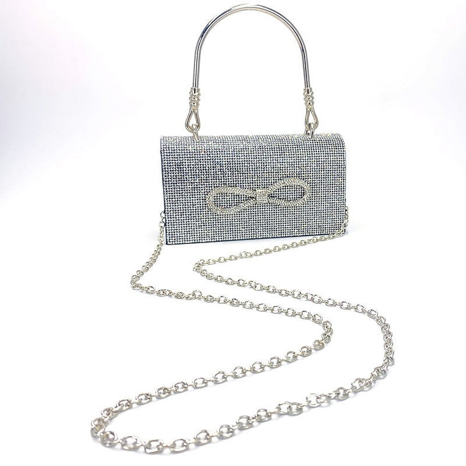 PATLOLLAV Womens Evening Bag Sparkly Bow Clutch Purse Wedding Prom ...