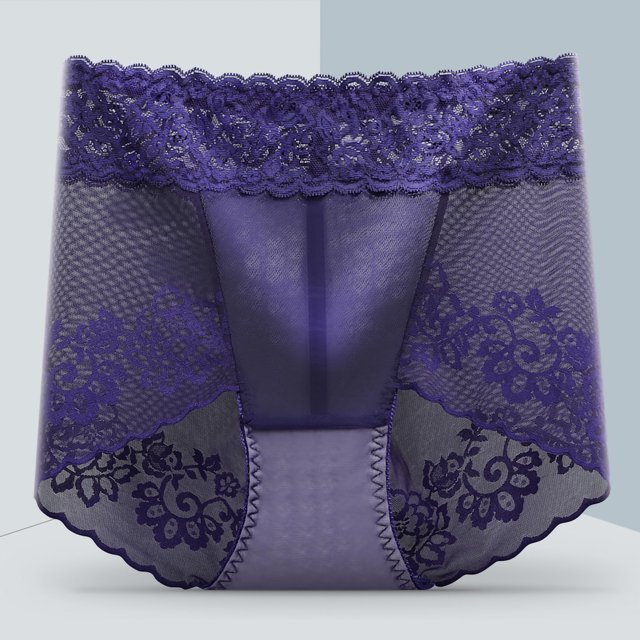 PATLOLLAV Womens High Waisted Lace Waistless Mesh Underwear Sexy Briefs ...