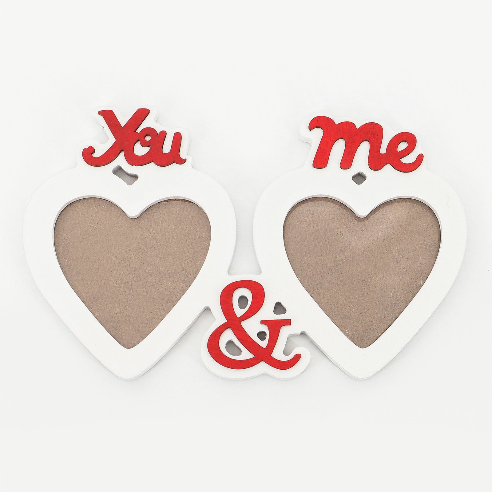 PATLOLLAV Wooden Photo Frame for Valentine's Day,Dual Red Love Heart ...