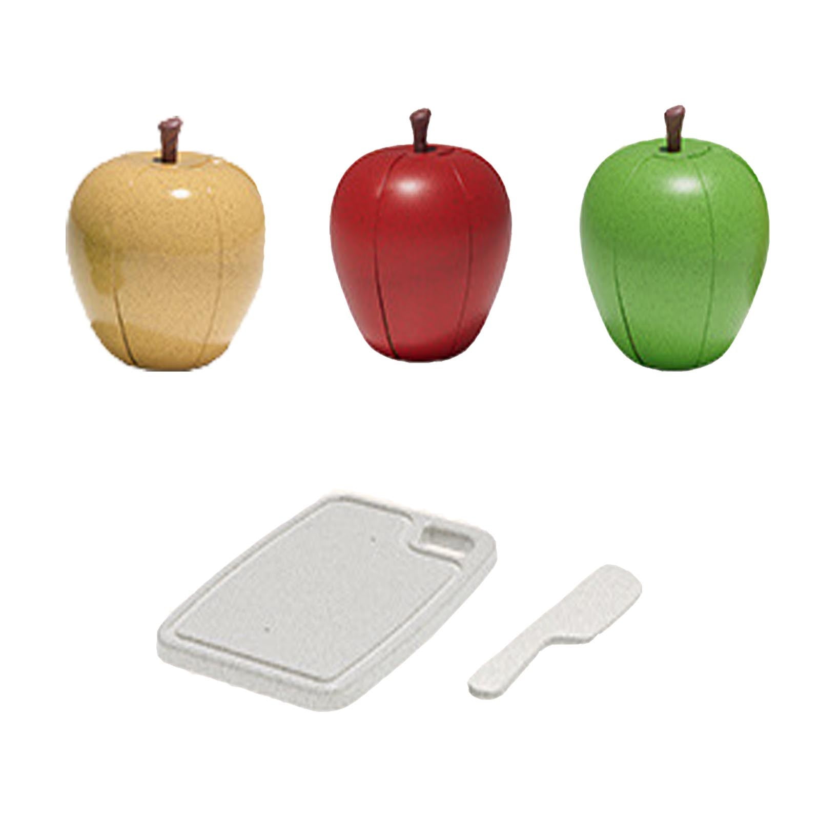 PATLOLLAV Wooden Play Food Sets for Kids Kitchen,Velcro Apple Cutting ...