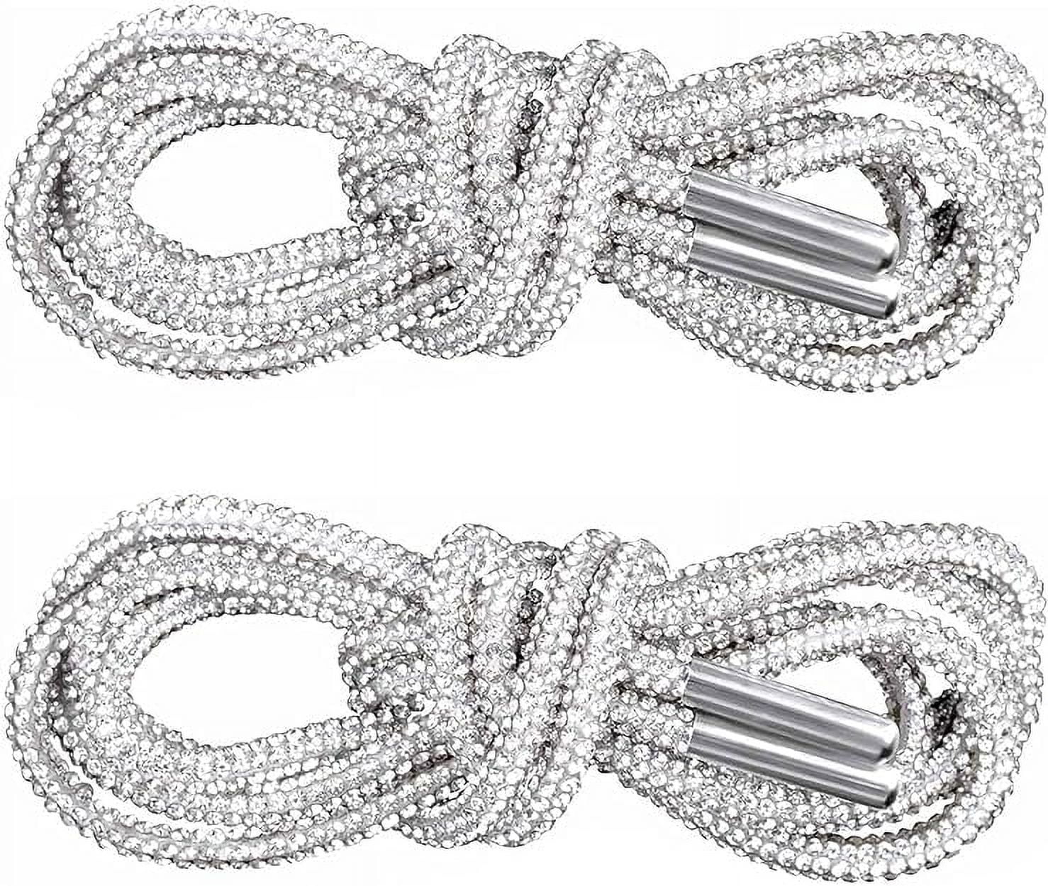 PATOPS 1Pairs Rhinestone Shoelaces for Sneakers, Shiny Round Shoestring ...
