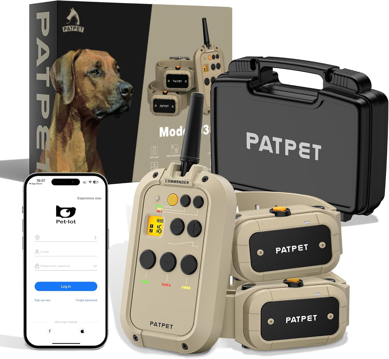 PATPET Shock Collars for Dogs with Remote 2 Pack - 1/2 Mile Range E ...
