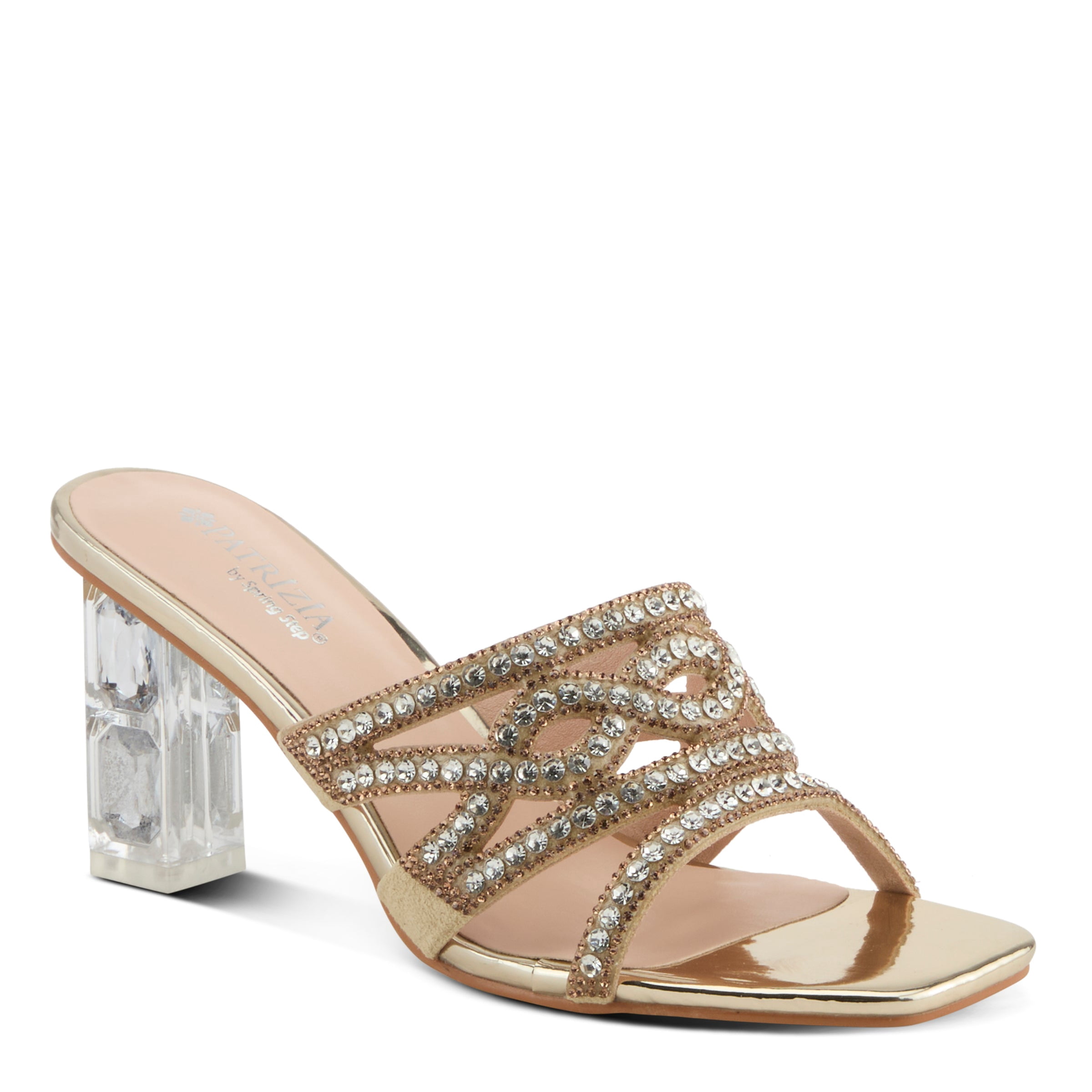 PATRIZIA Women's KNOWLES Slide Dress Sandals - Crystal Detailing, Clear ...