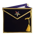 PATRON OES APRON - PURPLE VELVET HAND EMBROIDERY, MASONIC ORDER OF THE ...