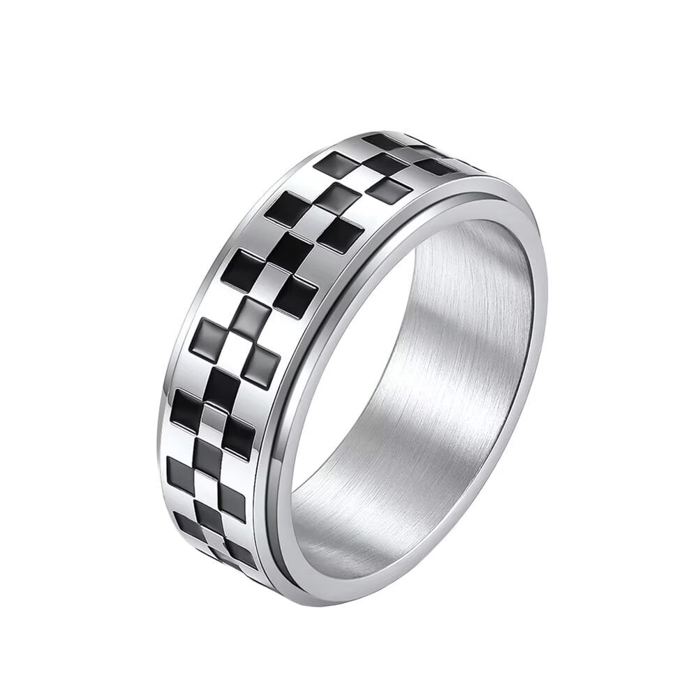 PAURO Anxiety Rotatable Rings for Men Stainless Steel Engraved ...