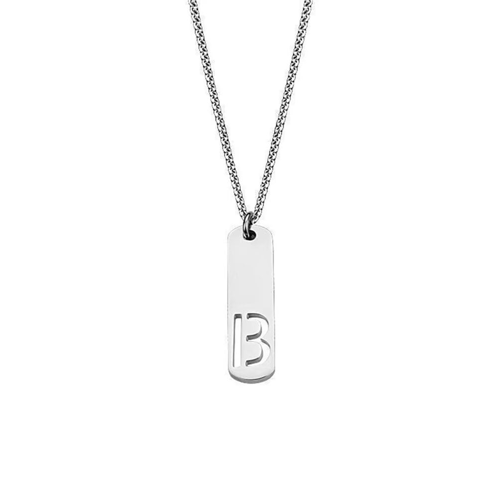 PAURO Initial Necklace for Men A-Z Pendant Stainless Steel Square ...