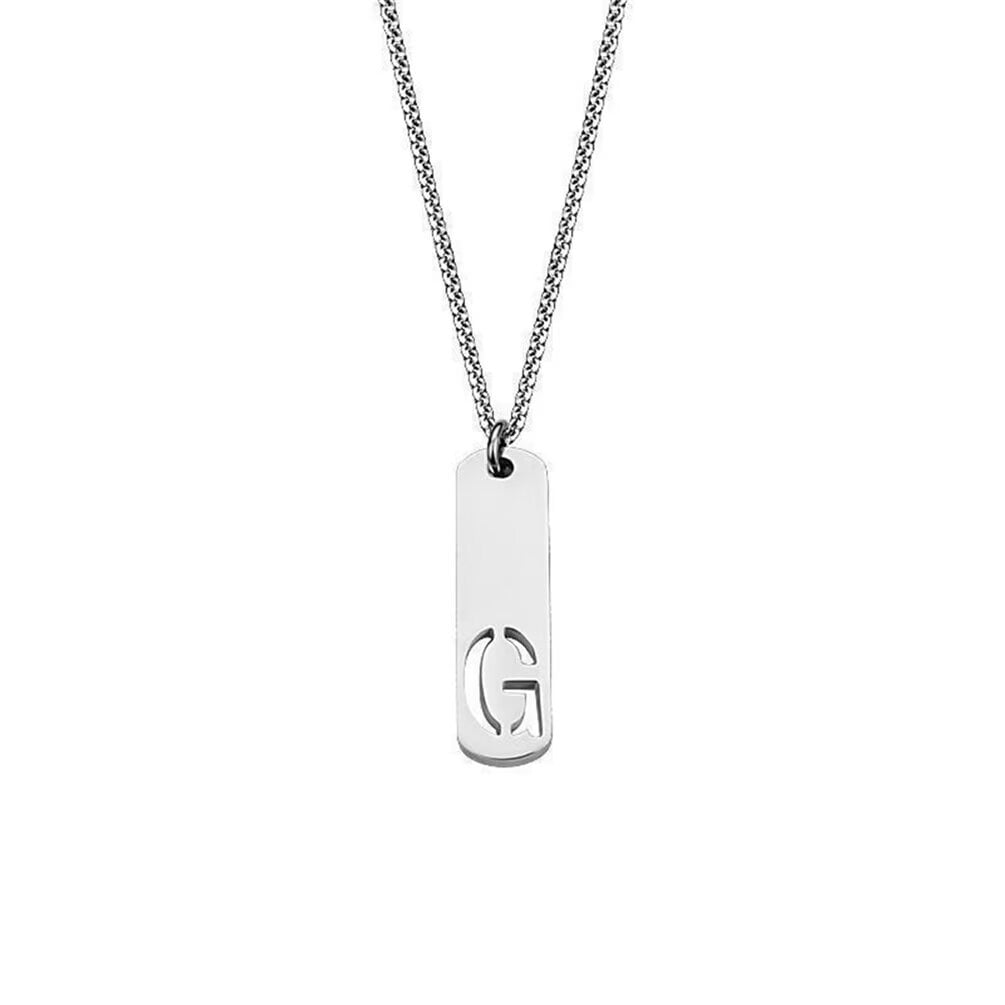 PAURO Initial Necklace for Men A-Z Pendant Stainless Steel Square ...
