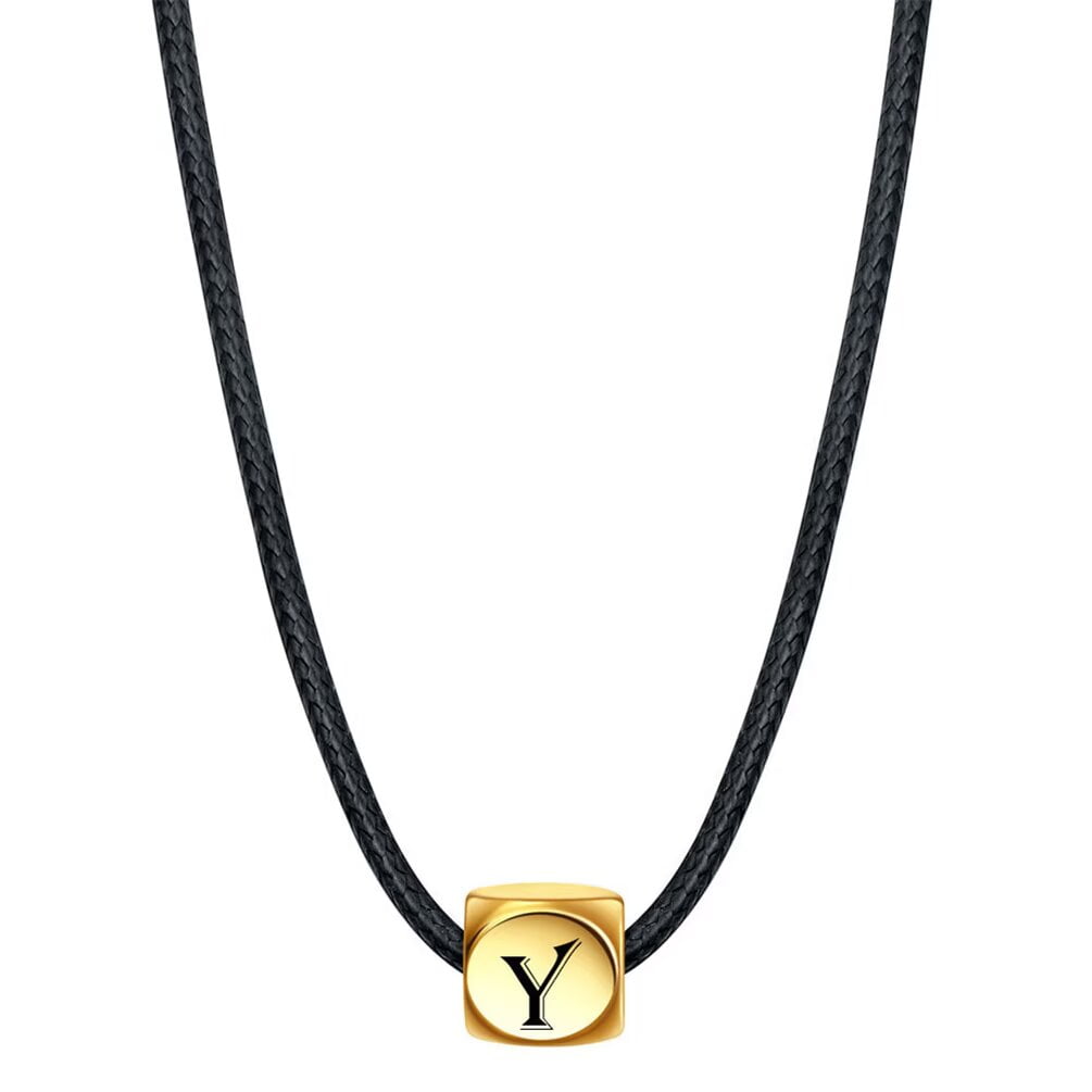 PAURO Initial Necklace for Men Women Name Letter Gold Plated Stainless ...