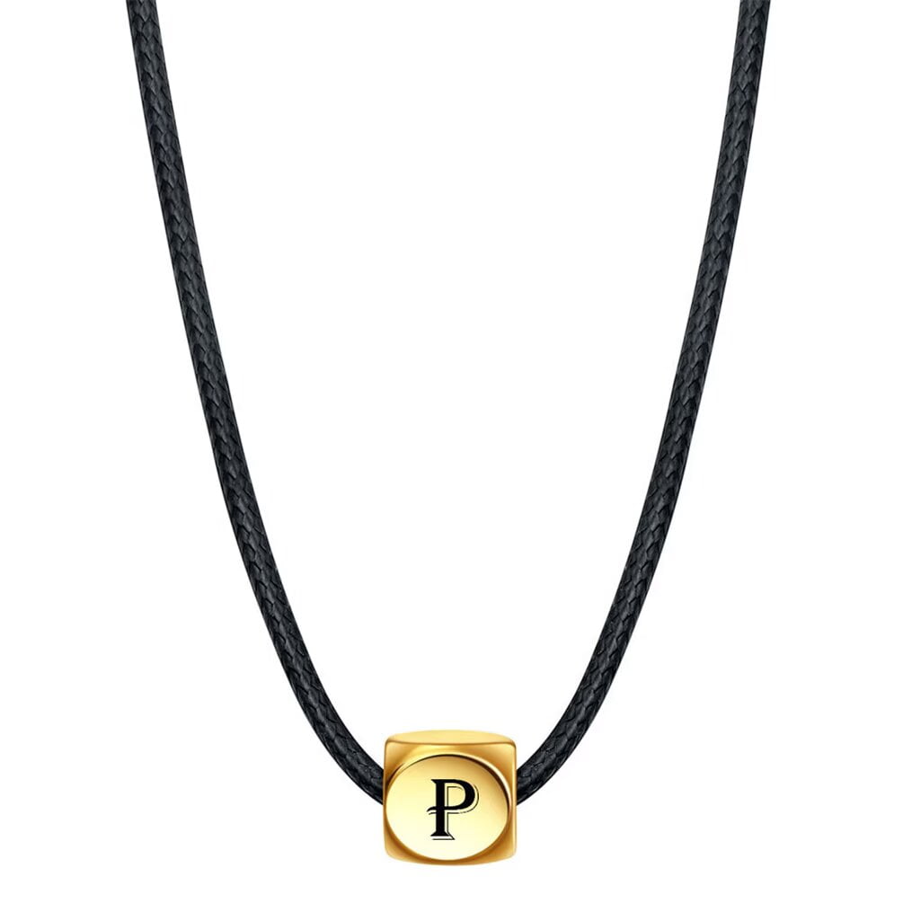 PAURO Initial Necklace for Men Women Name Letter Gold Plated Stainless ...