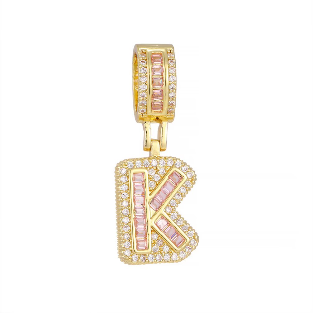 PAURO Initial Pink Necklaces for Women A-Z Pendant Cubic Zirconia ...