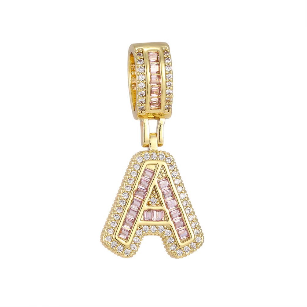 PAURO Initial Pink Necklaces for Women A-Z Pendant Cubic Zirconia ...