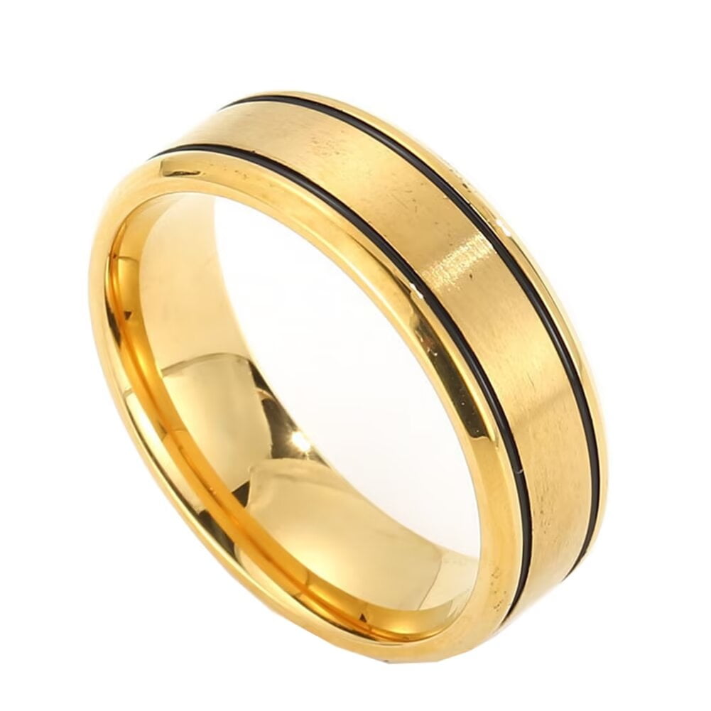 PAURO Men Women Stainless Steel Couple Ring Wide Matching Promise ...
