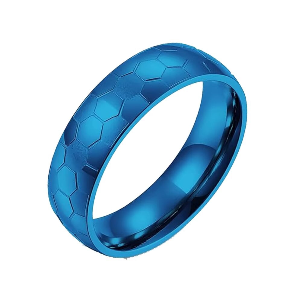 PAURO Men Women Stainless Steel Sports Balls Ring 6mm Football Soccer ...