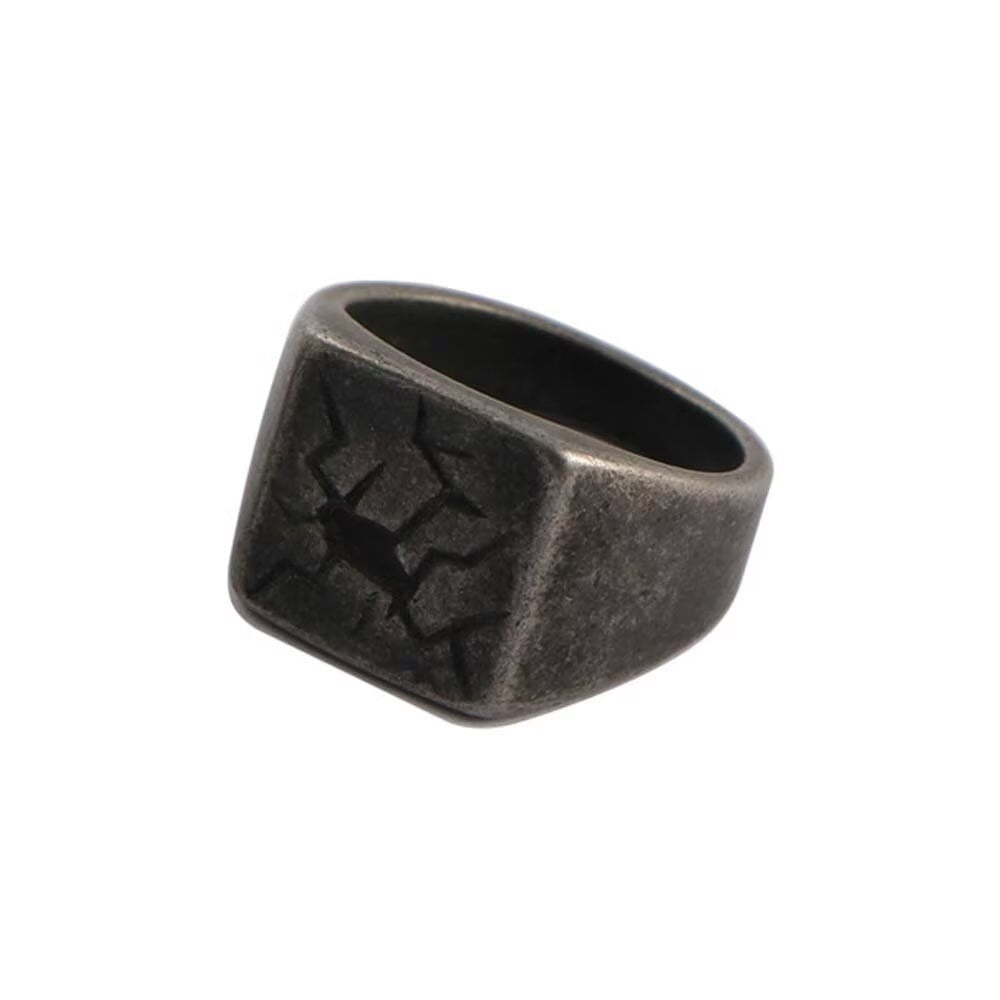 PAURO Men's Stainless Steel Antiqued Finish Signet Rings Engraved ...
